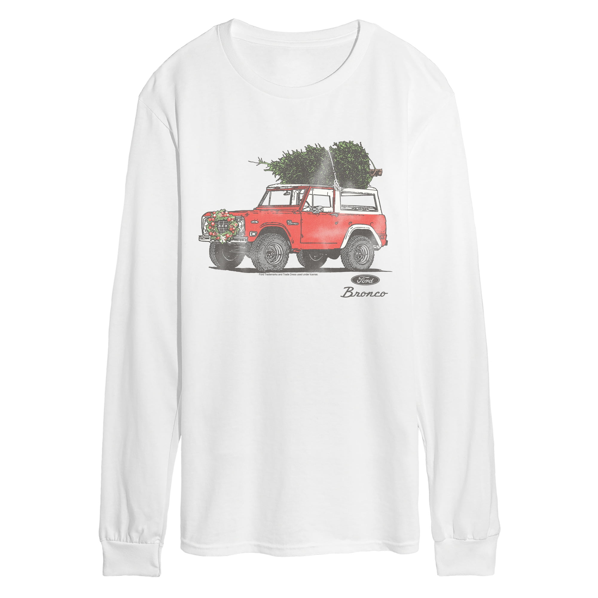 Ford - Bronco Xmas Tree - Men's Long Sleeve Graphic T-Shirt - Walmart.com