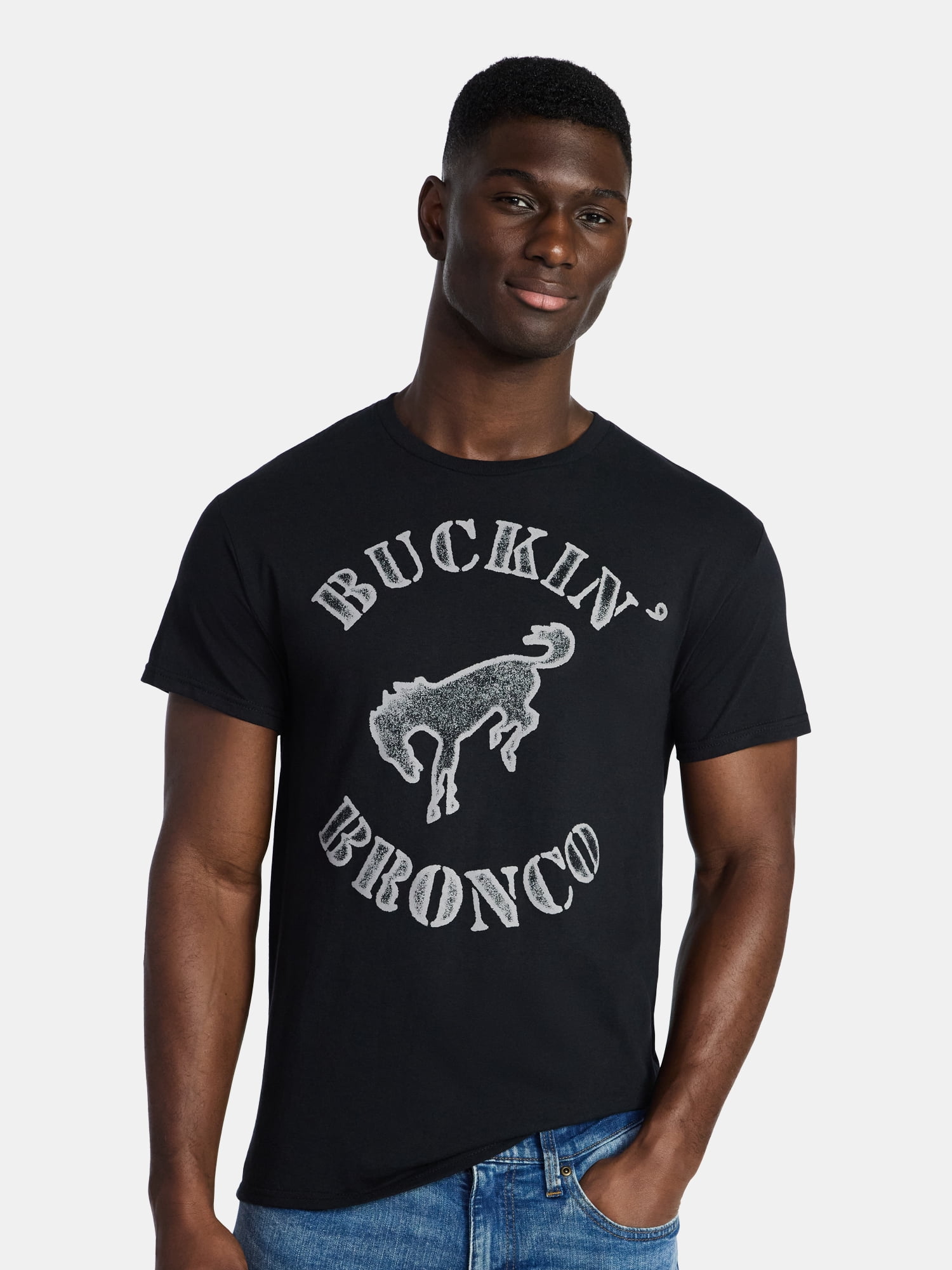 Ford Men's and Big Men's Buckin' Bronco Graphic Tee with Short Sleeves ...