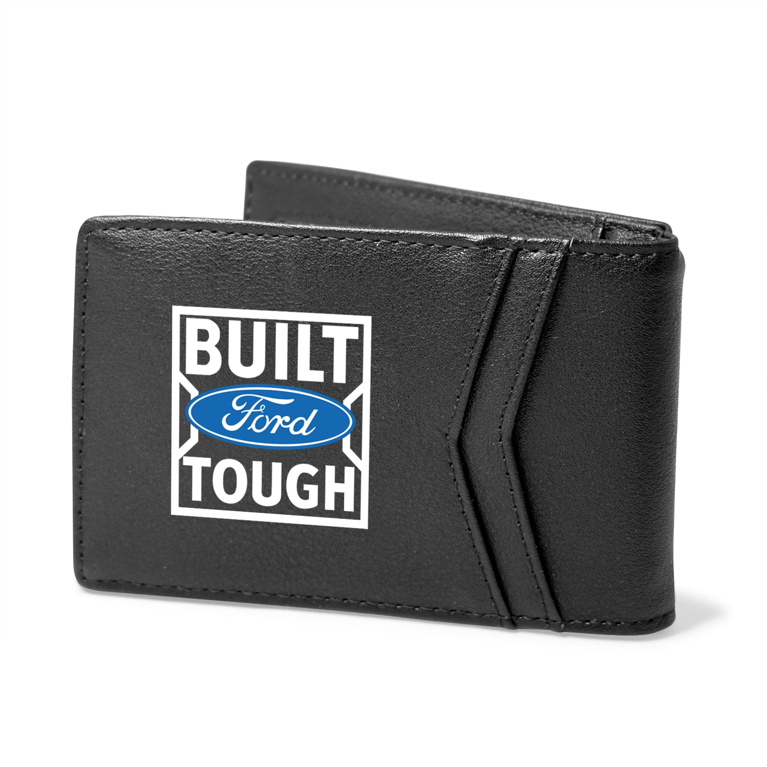 Ford Built Ford Tough Black PU Leather Slim RFID Resistant Bi-fold Men ...