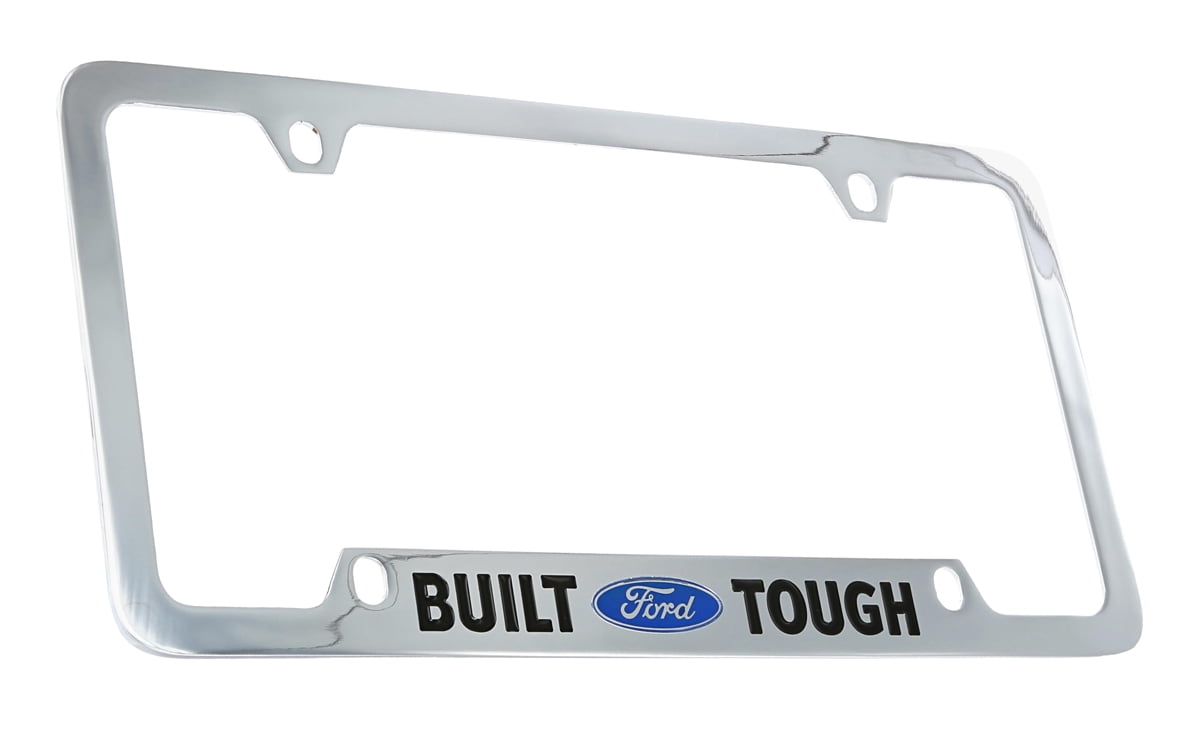 Ford Built Tough Chrome Plated Metal Bottom Engraved License Plate ...
