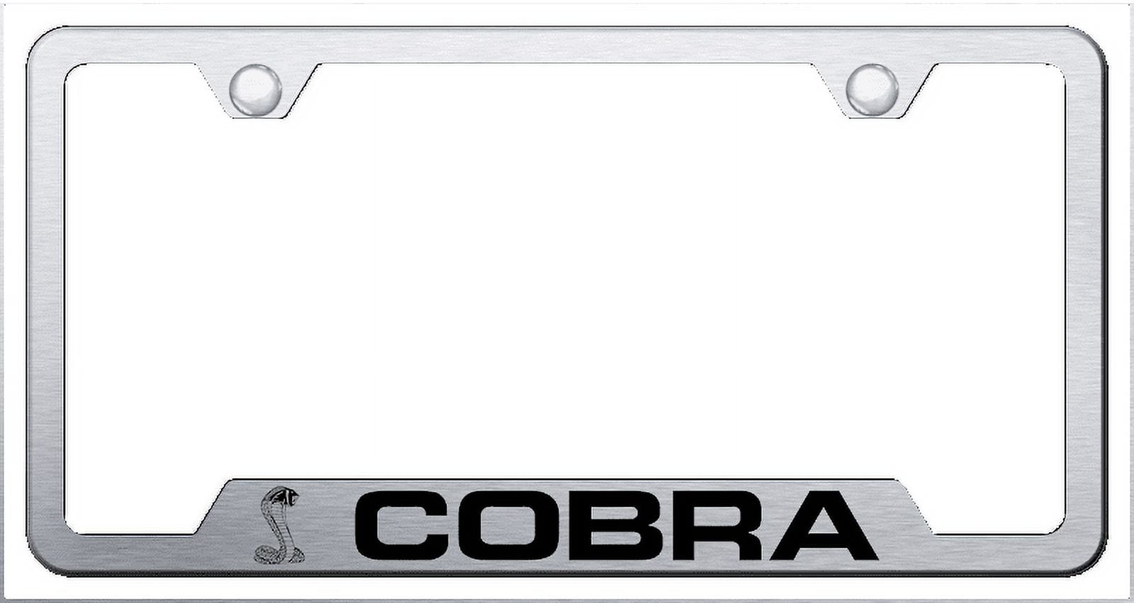 Ford Cobra Laser Etched Logo Cut-Out License Plate Frame (Brushed ...