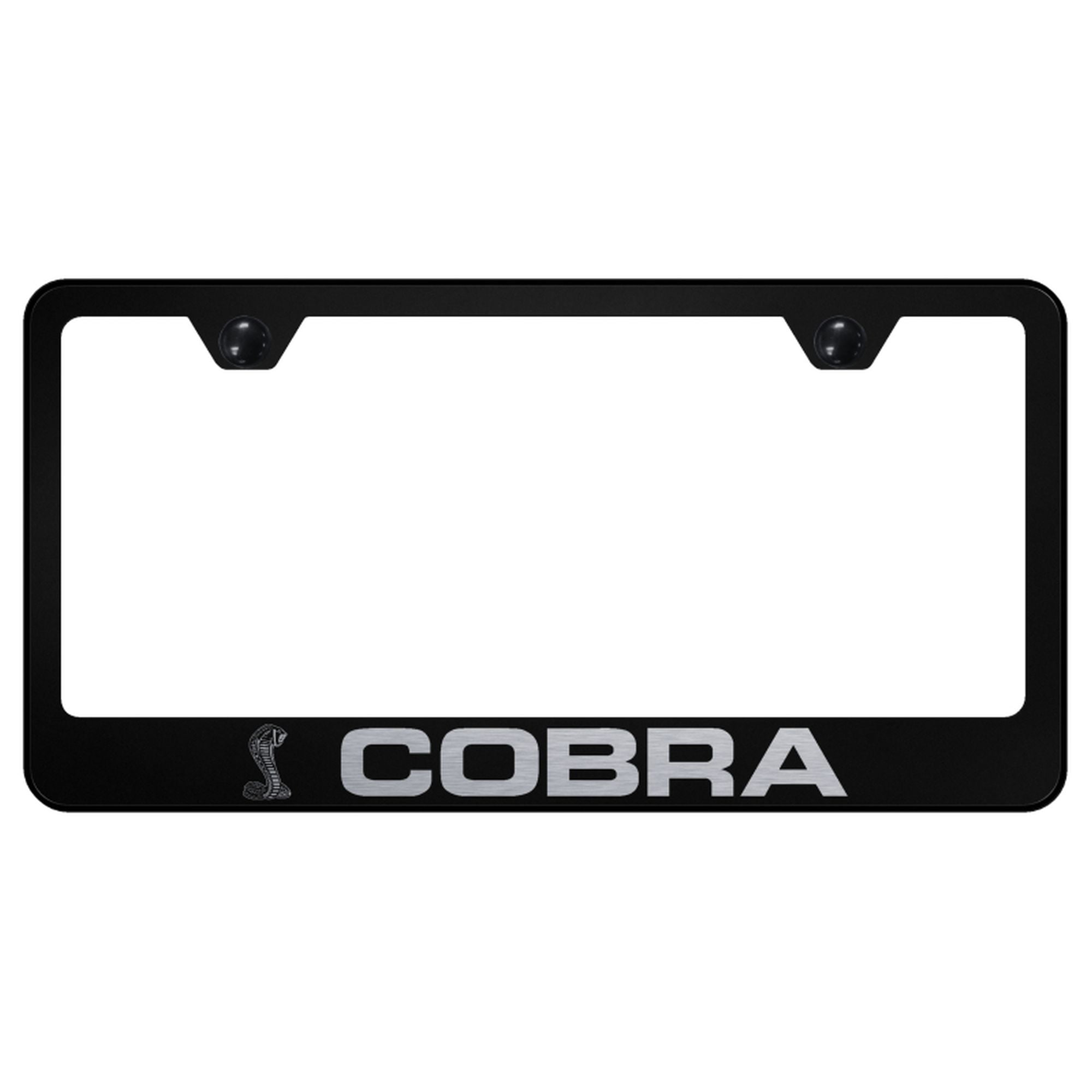 Ford Cobra Laser Etched Logo Stainless Steel License Plate Frame (Black ...