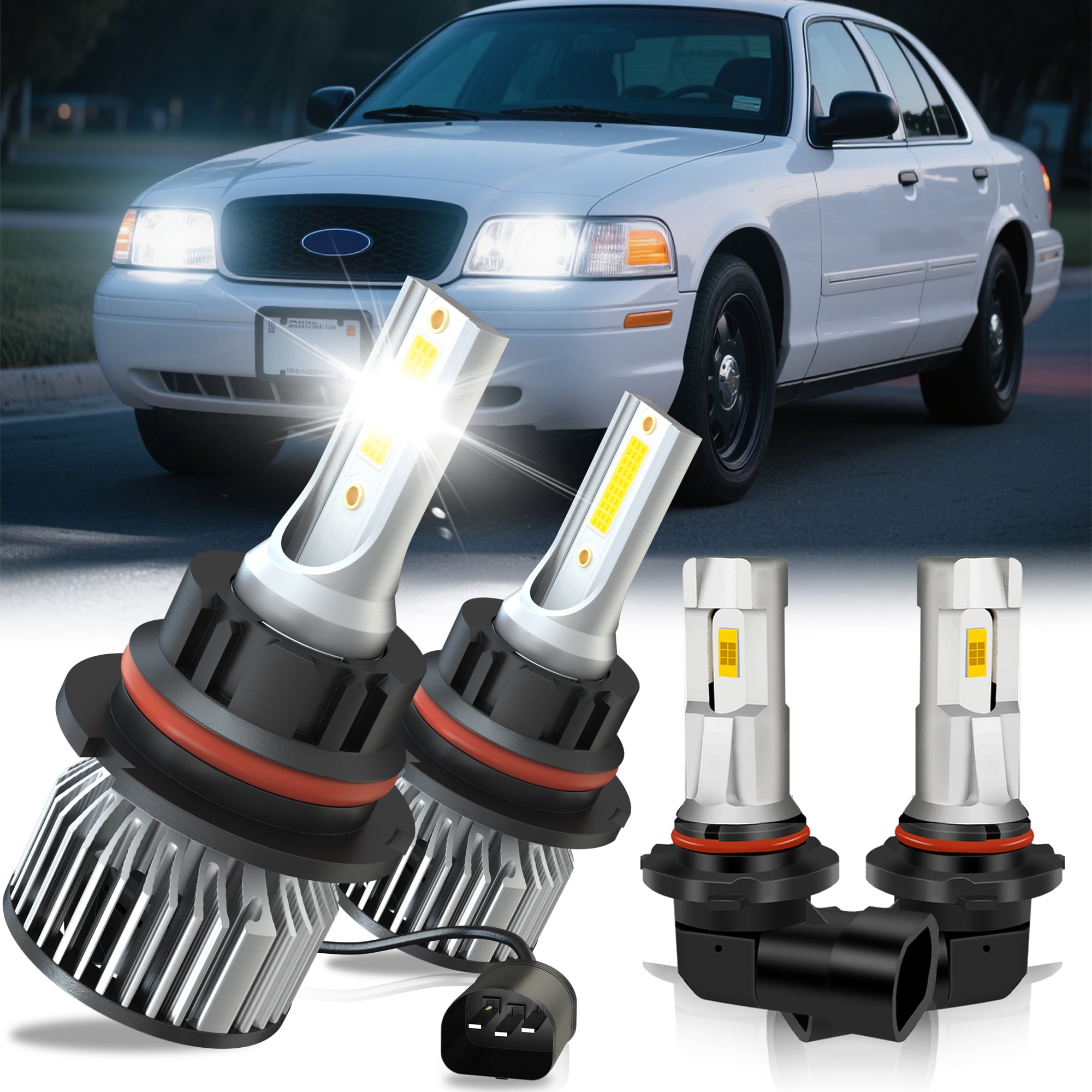 For Ford Crown Victoria 2002-2005 9007 H10 High/Low+Fog Lights, Pack of ...