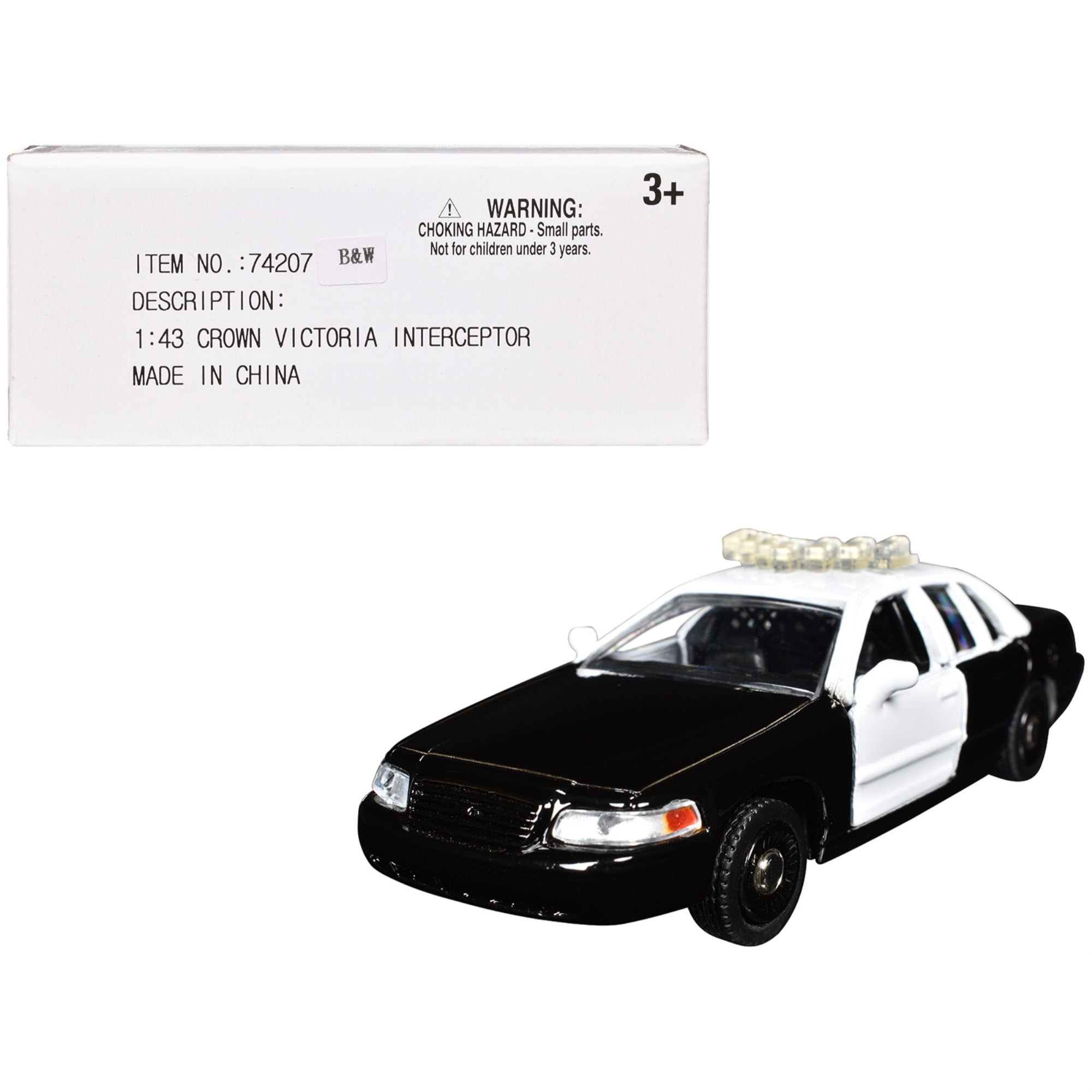 Ford Crown Victoria Police Interceptor Black and White 1/43 Diecast ...