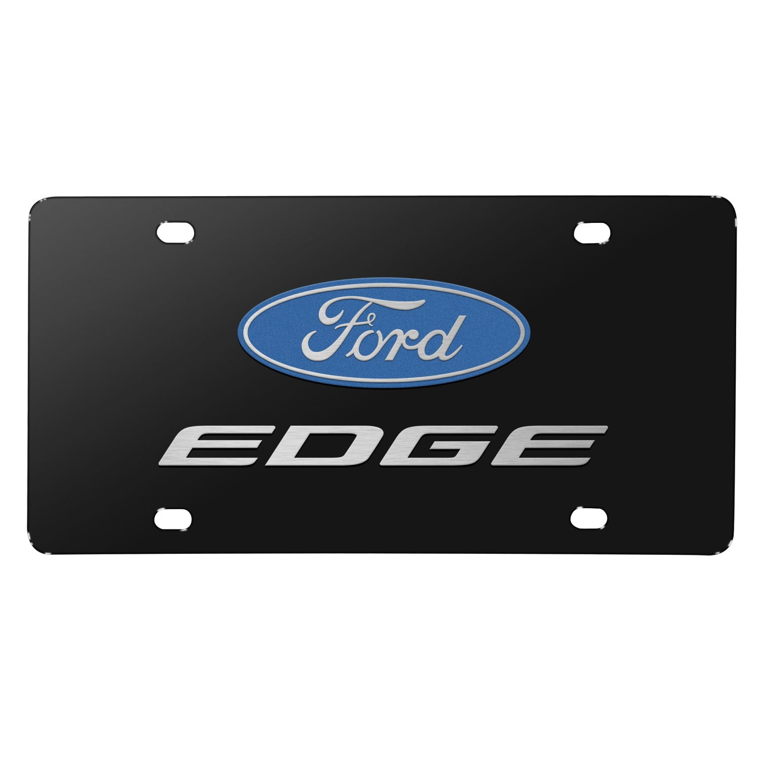 Ford Edge 3D Dual Logo Black Stainless Steel License Plate - Walmart.com