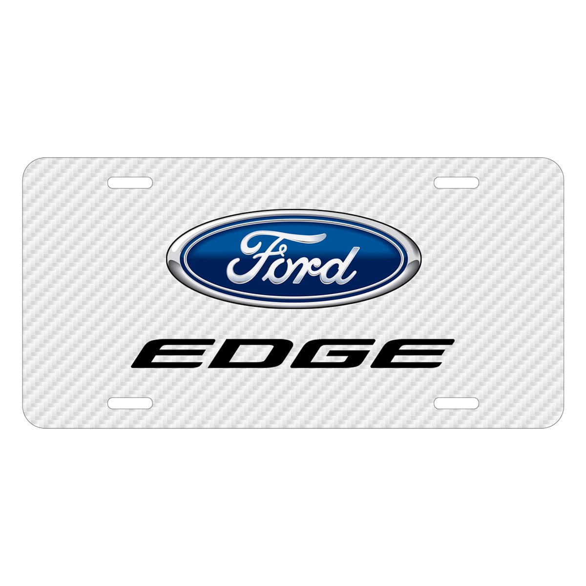 Ford Edge White Carbon Fiber Texture Graphic UV Metal License Plate ...