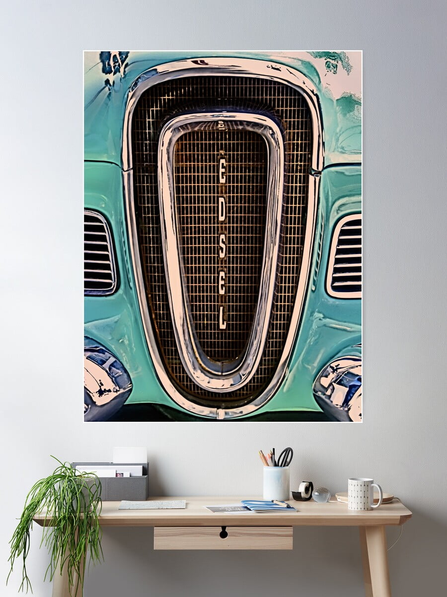 Ford Edsel Classic Car Grill And Logo Poster Wall Art, Modern Wall ...