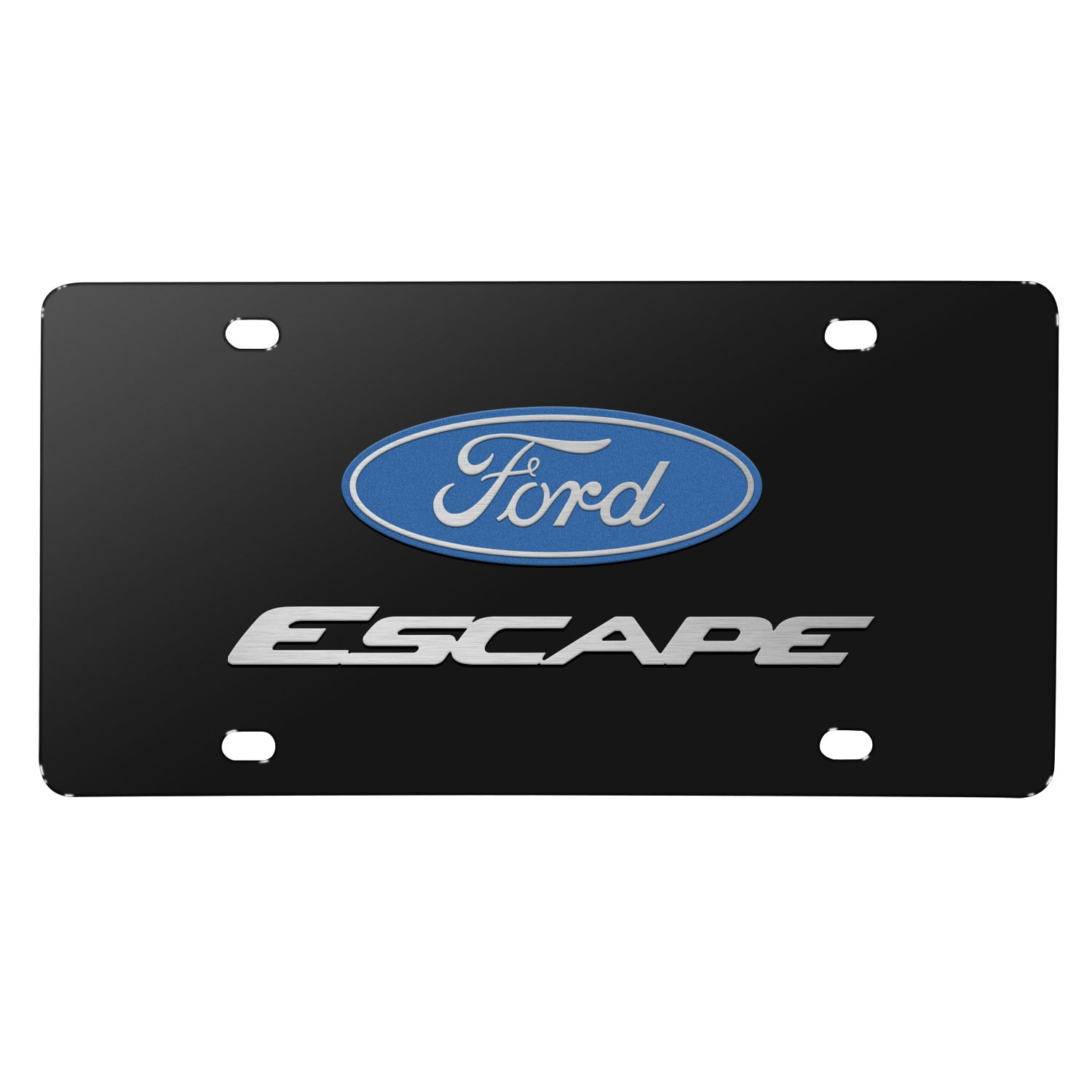 Ford Escape 3D Dual Logo Black Stainless Steel License Plate - Walmart.com