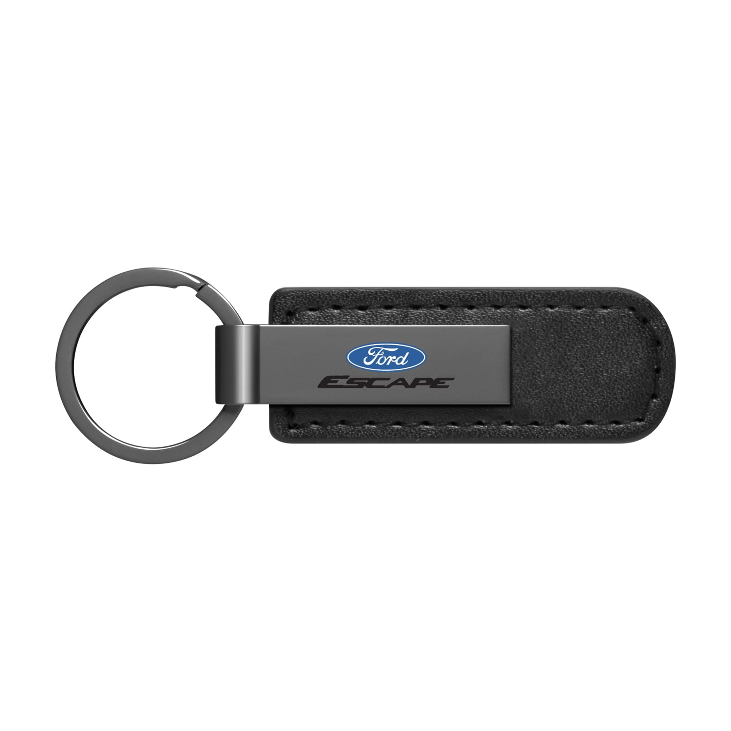 Ford Escape Black PU Leather Strap Black Metal Bar LED Printed Logo Key ...