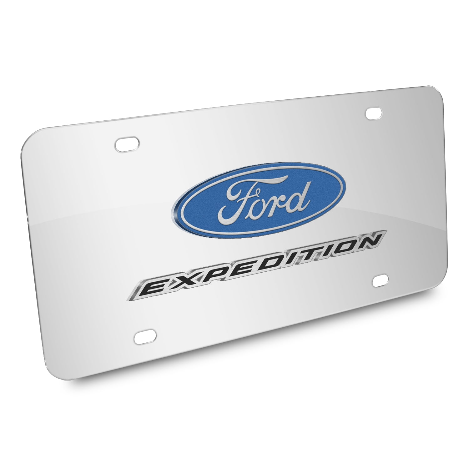 Ford Expedition 3D Dual Logo Mirror Chrome Stainless Steel License ...