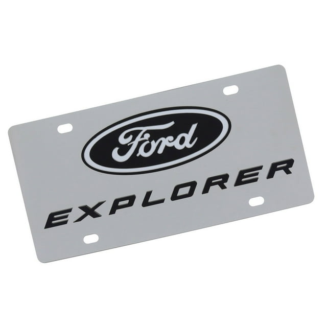 Ford Explorer Dual Logo License Plate (Black On Chrome) - Walmart.com