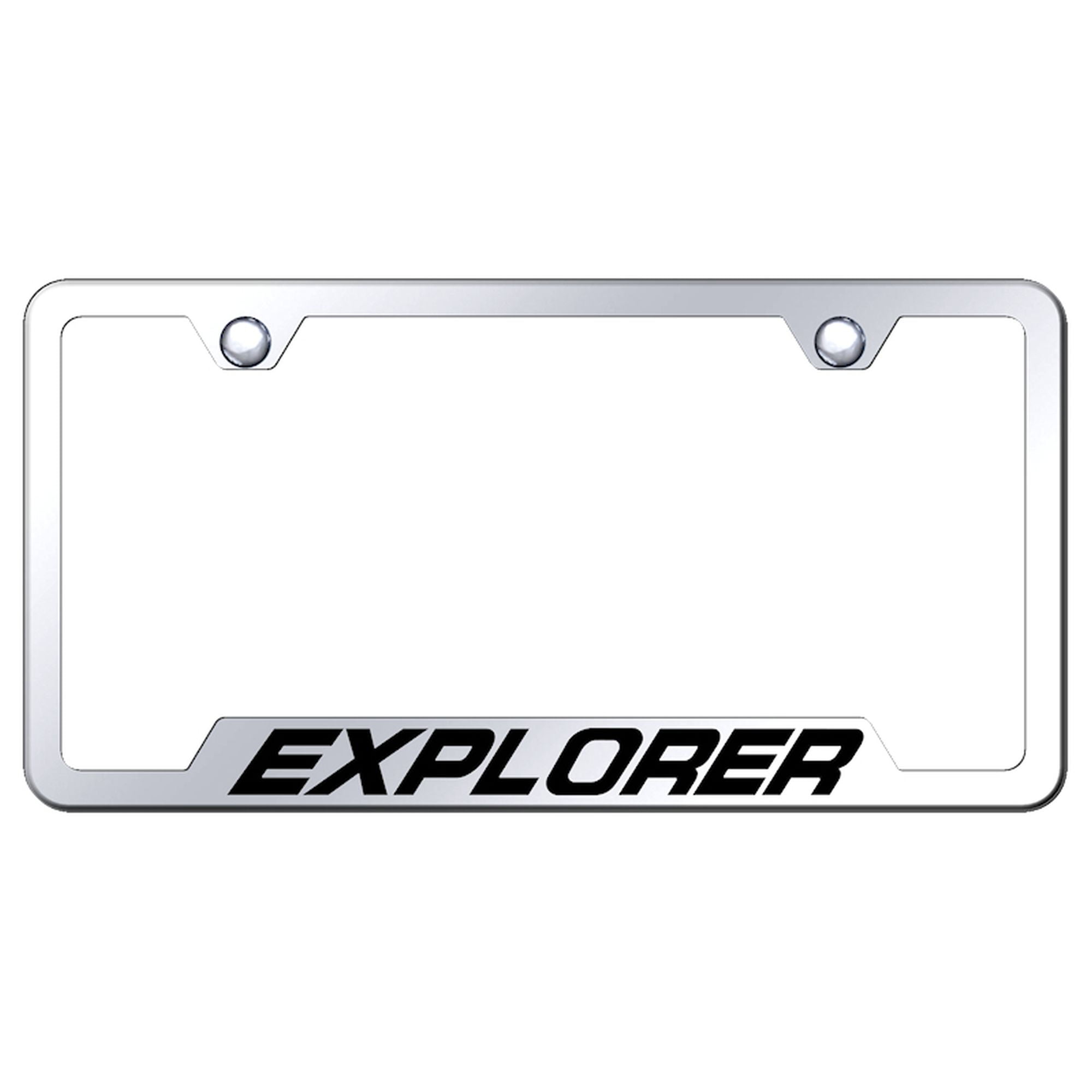 Ford Explorer Laser Etched Logo Cut-Out License Plate Frame (Chrome ...