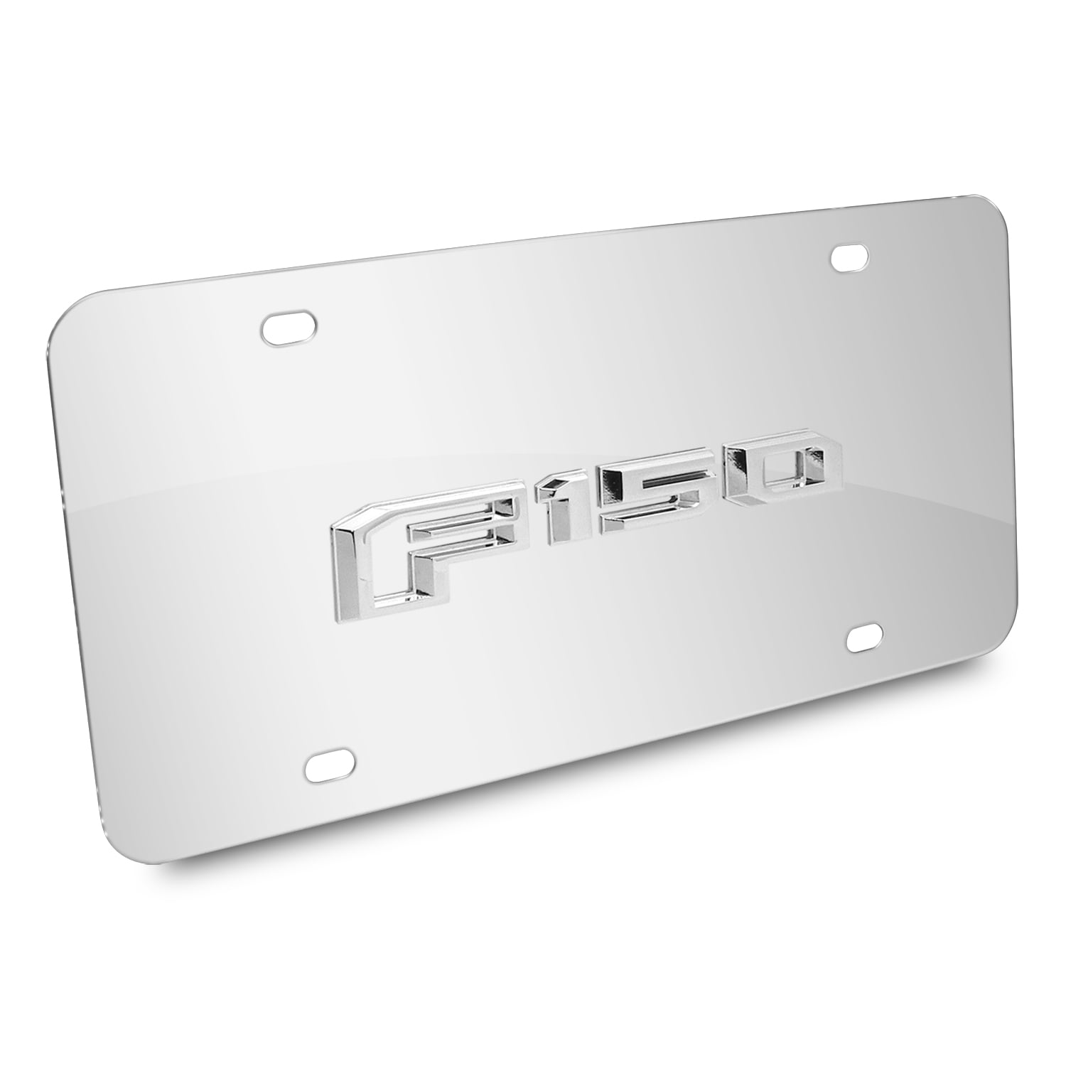 Ford F-150 2015 up 3D Logo Mirror Chrome Stainless Steel License Plate ...