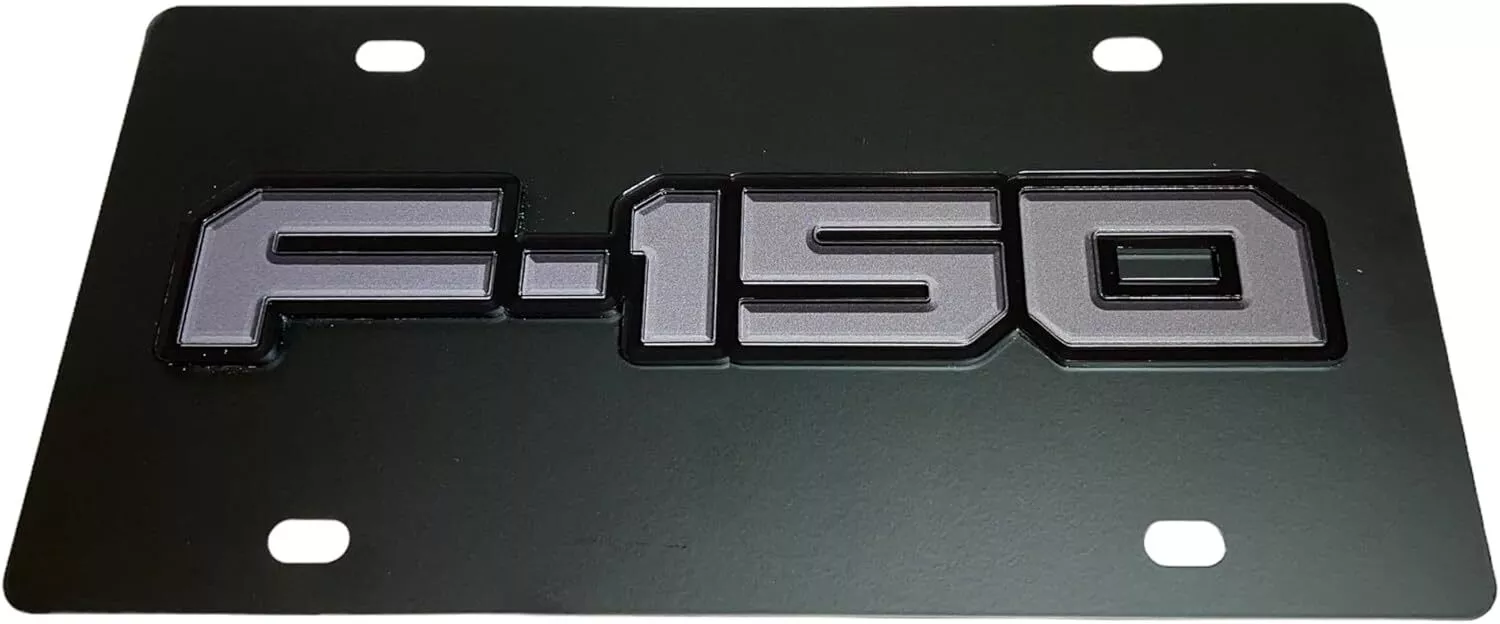 Ford F-150 3D Stealth Matte Monochromatic Black License Plate Official ...