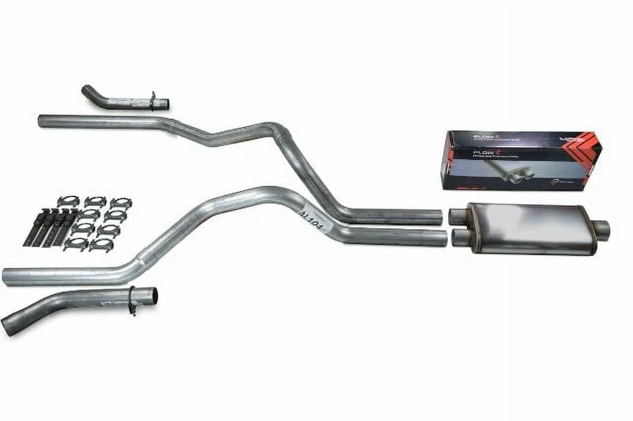 Ford F-150 87-97 2.5" Dual Exhaust Kit Flow II Stainless Muffler Corner ...