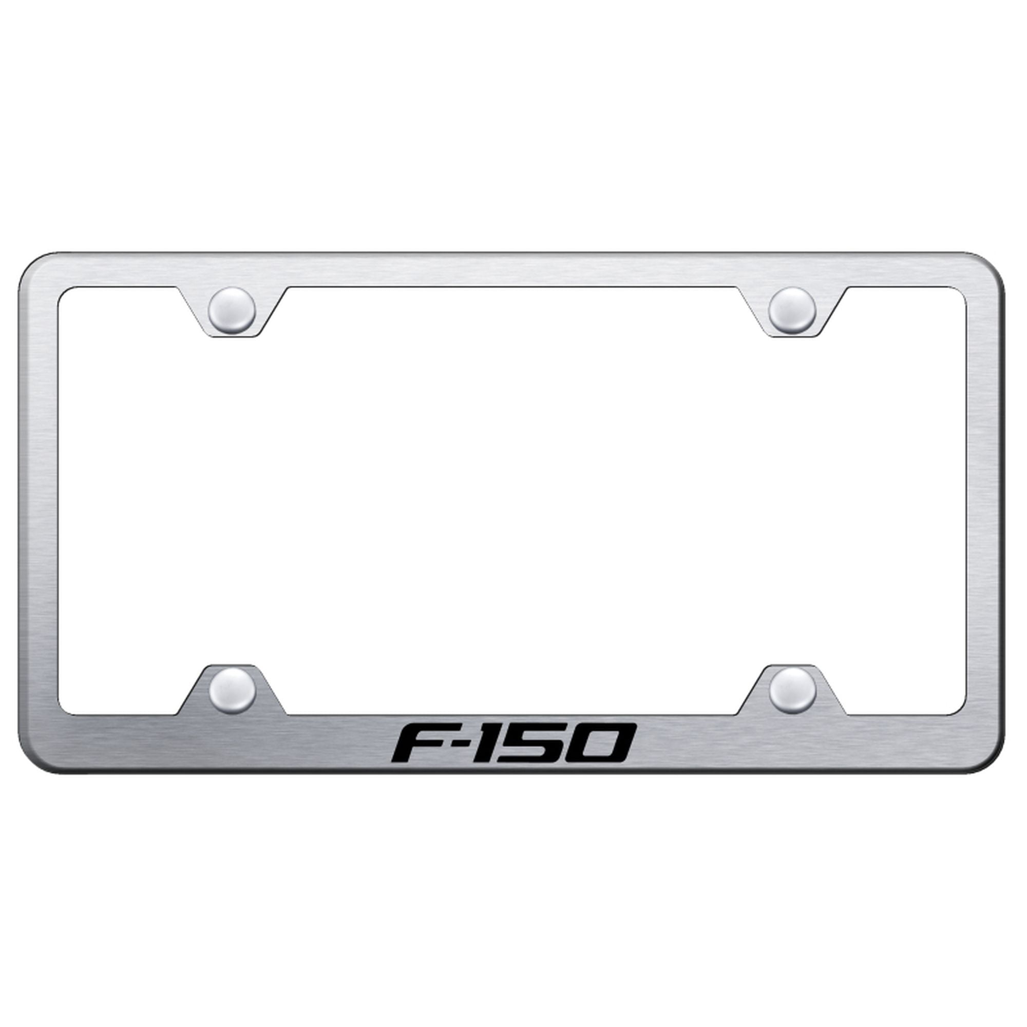 Ford F-150 Laser Etched Logo Wide Body License Plate Frame (Brushed ...