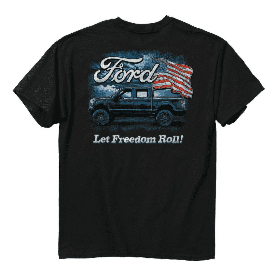 Ford F-150 Pickup Truck Let Freedom Roll American Flag Black T-Shirt ...