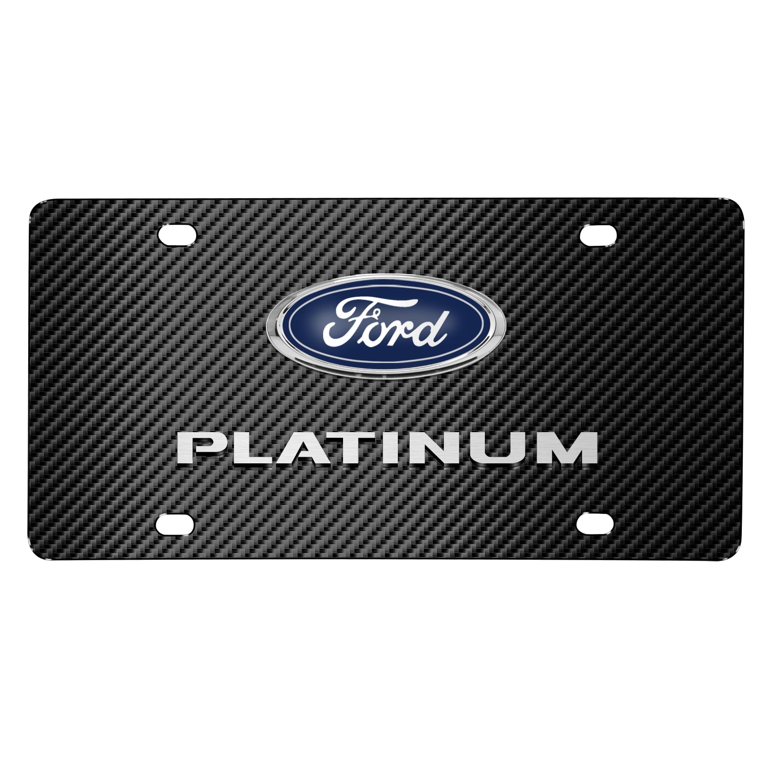 Ford F-150 Platinum 3D Logo Black Carbon Fiber Patten Steel License ...