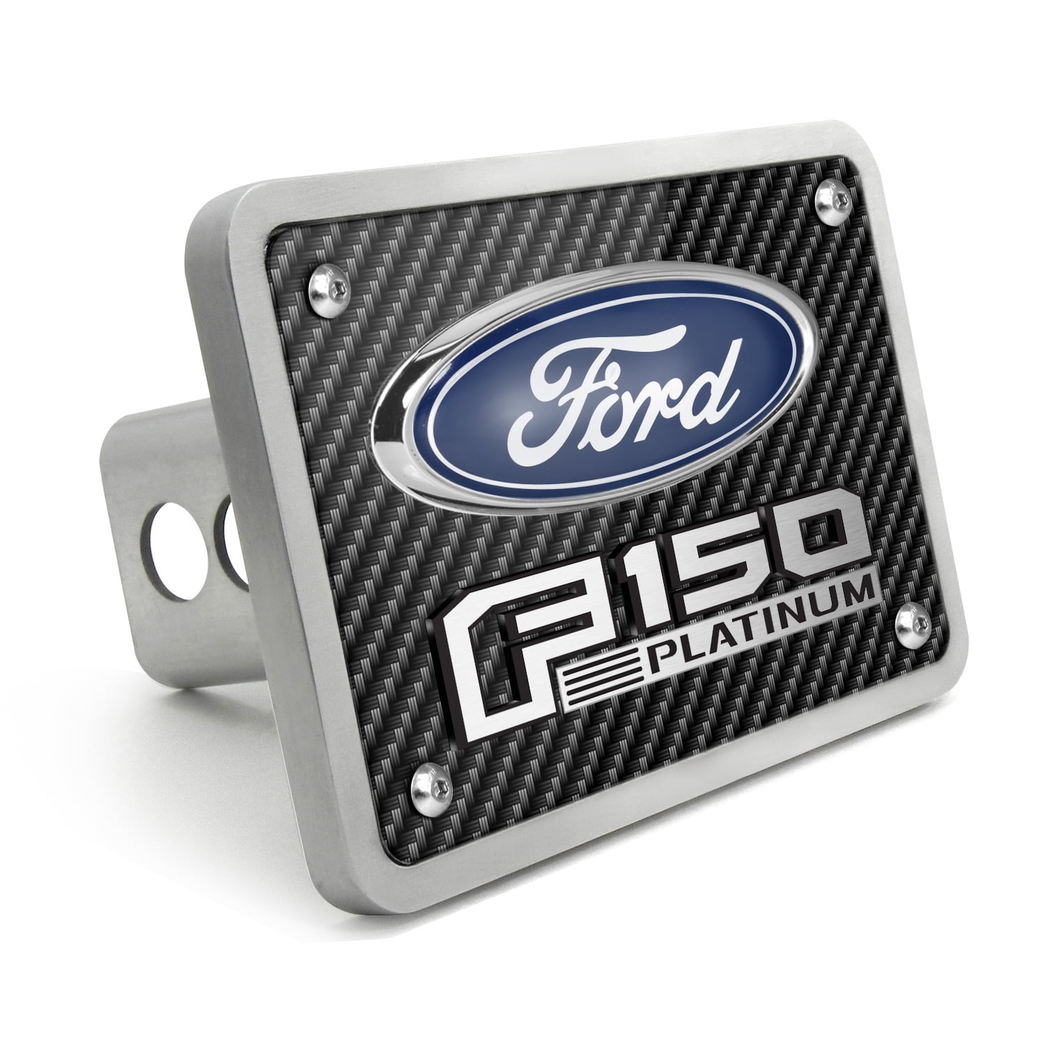 Ford F-150 Platinum 3D Logo Carbon Fiber Look Aluminum 2 inch Tow Hitch ...