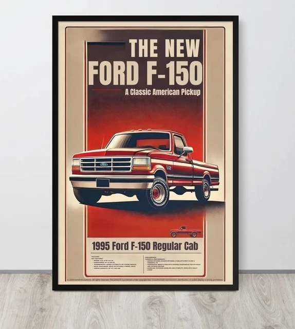 Ford F-150 Poster, Retro Car Nursery Decor, Retro Kids Car Deco NO ...