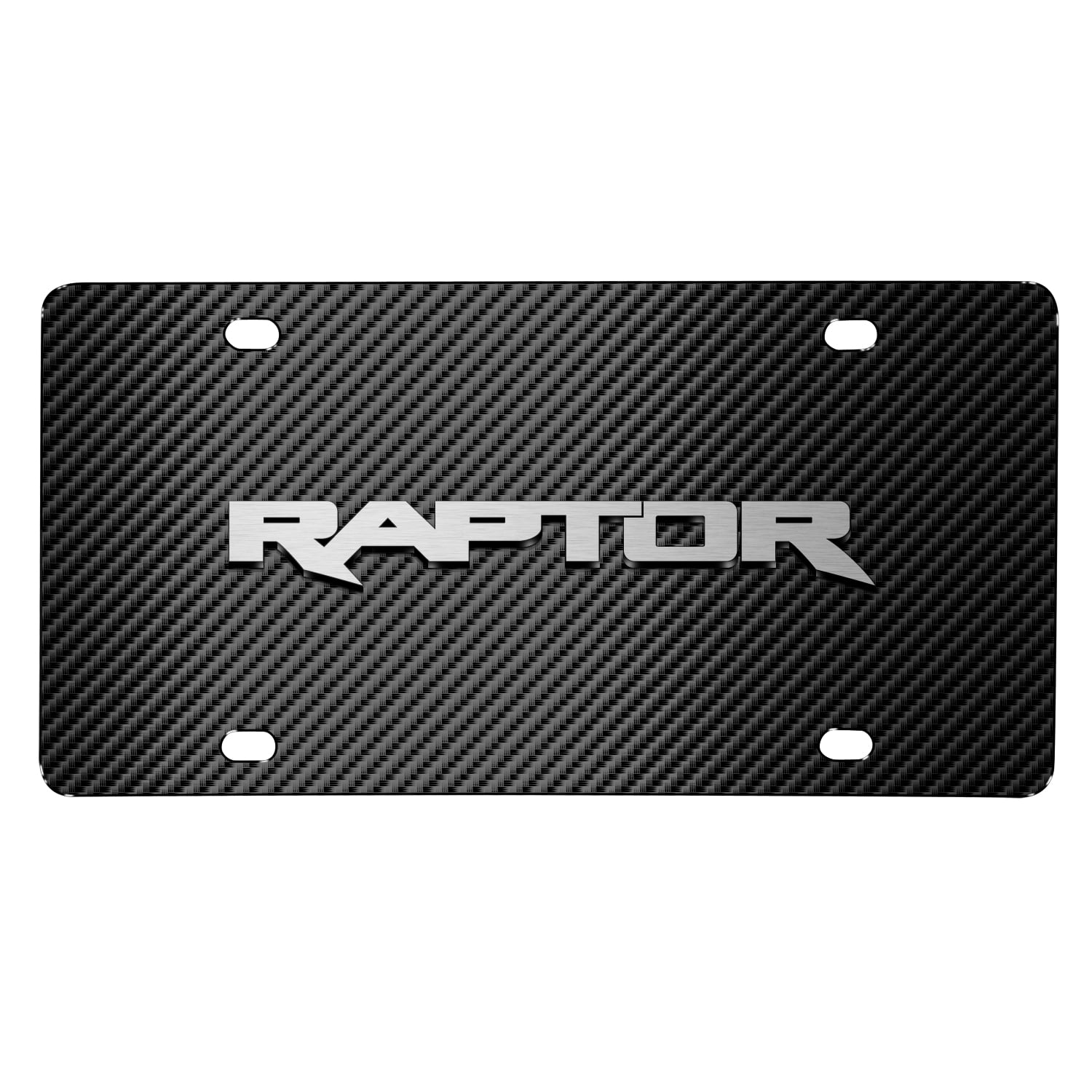Ford F-150 Raptor 3D Logo Black Carbon Fiber Patten Steel License Plate ...