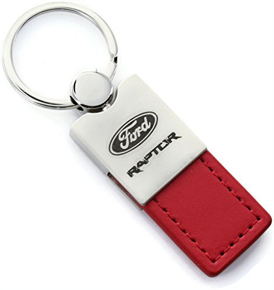 Ford F-150 Raptor Keychain & Keyring - Duo Premium Red Leather ...