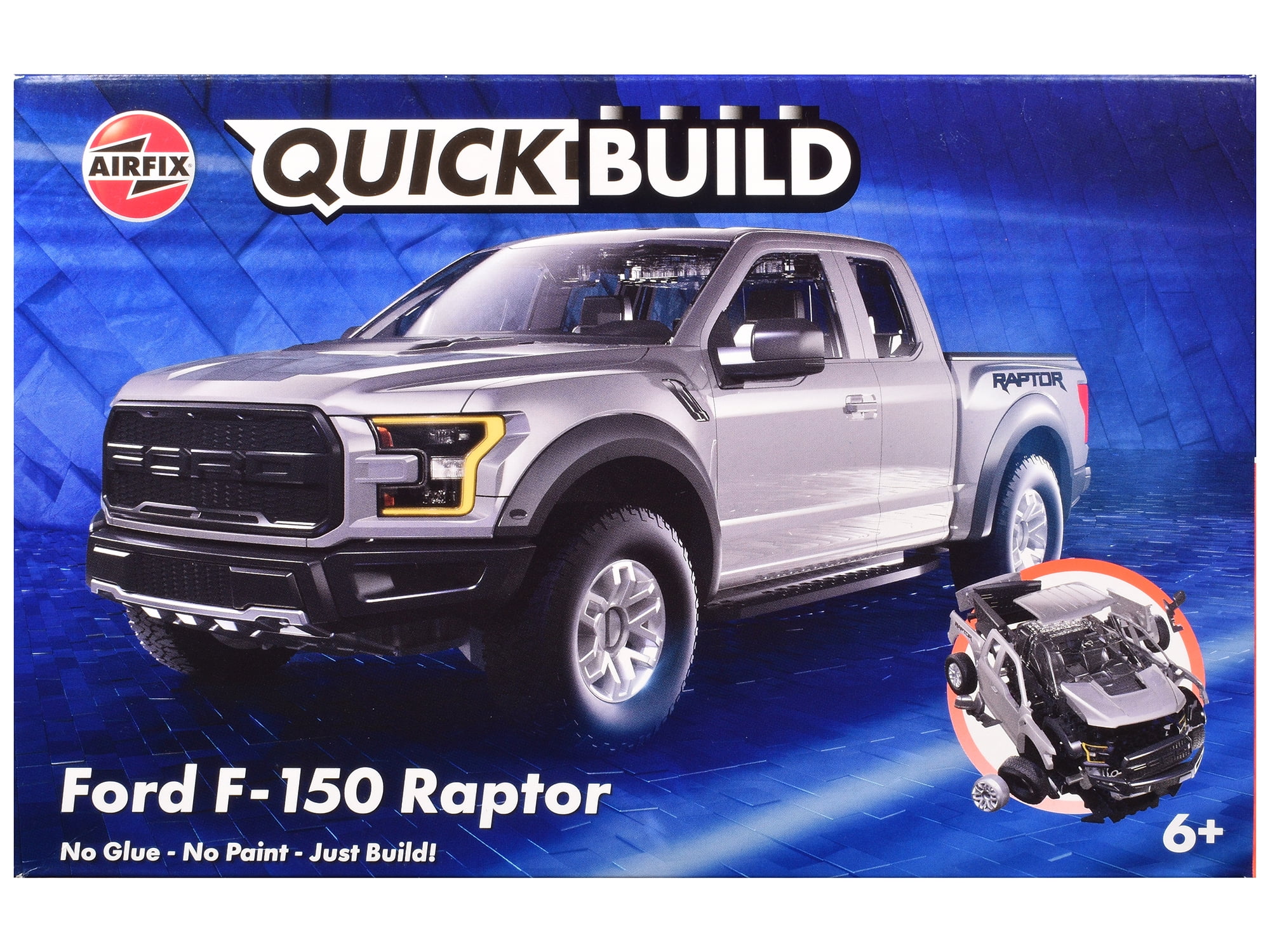 Ford F-150 Raptor Pickup Truck Gray Snap Together (Skill 1) Painted ...