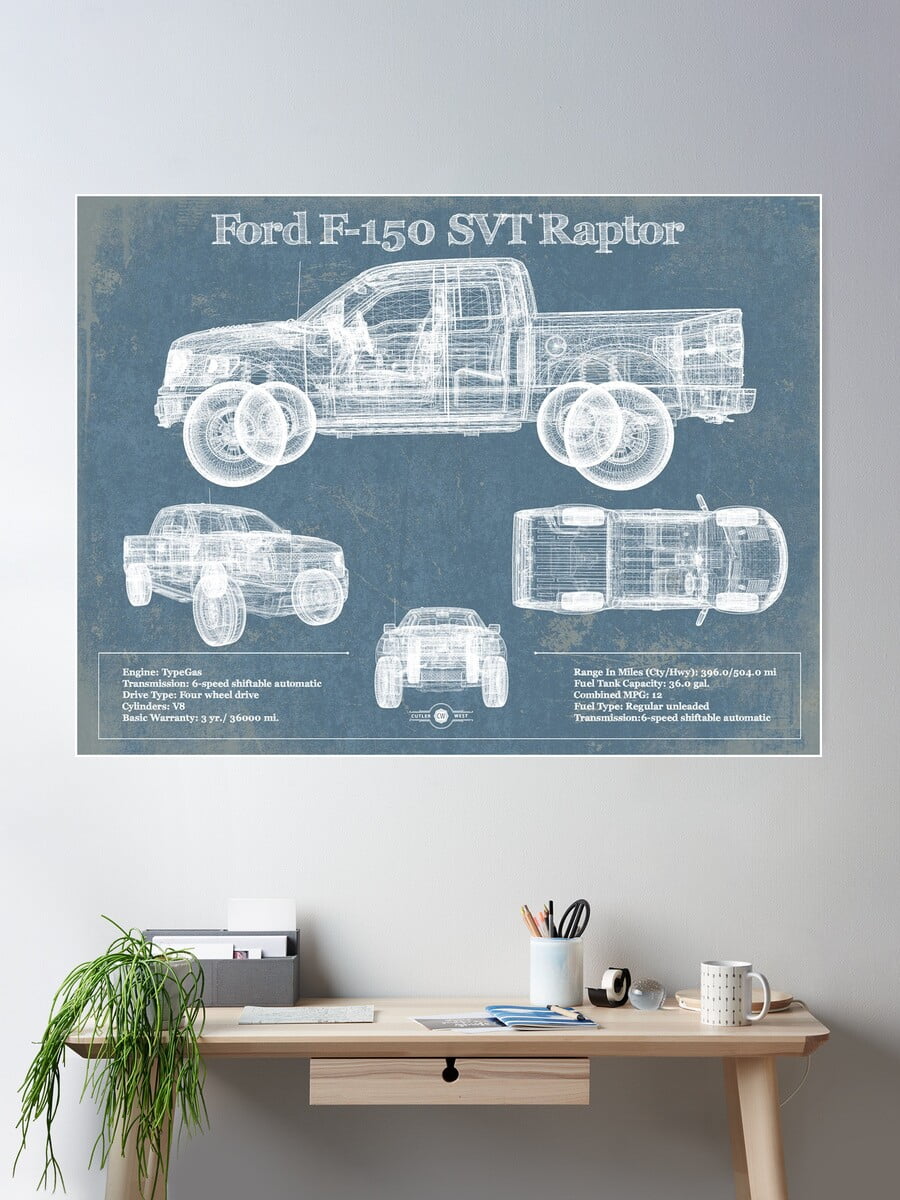 Ford F-150 Svt Raptor Truck Poster Wall Art, Modern Wall Decor For ...