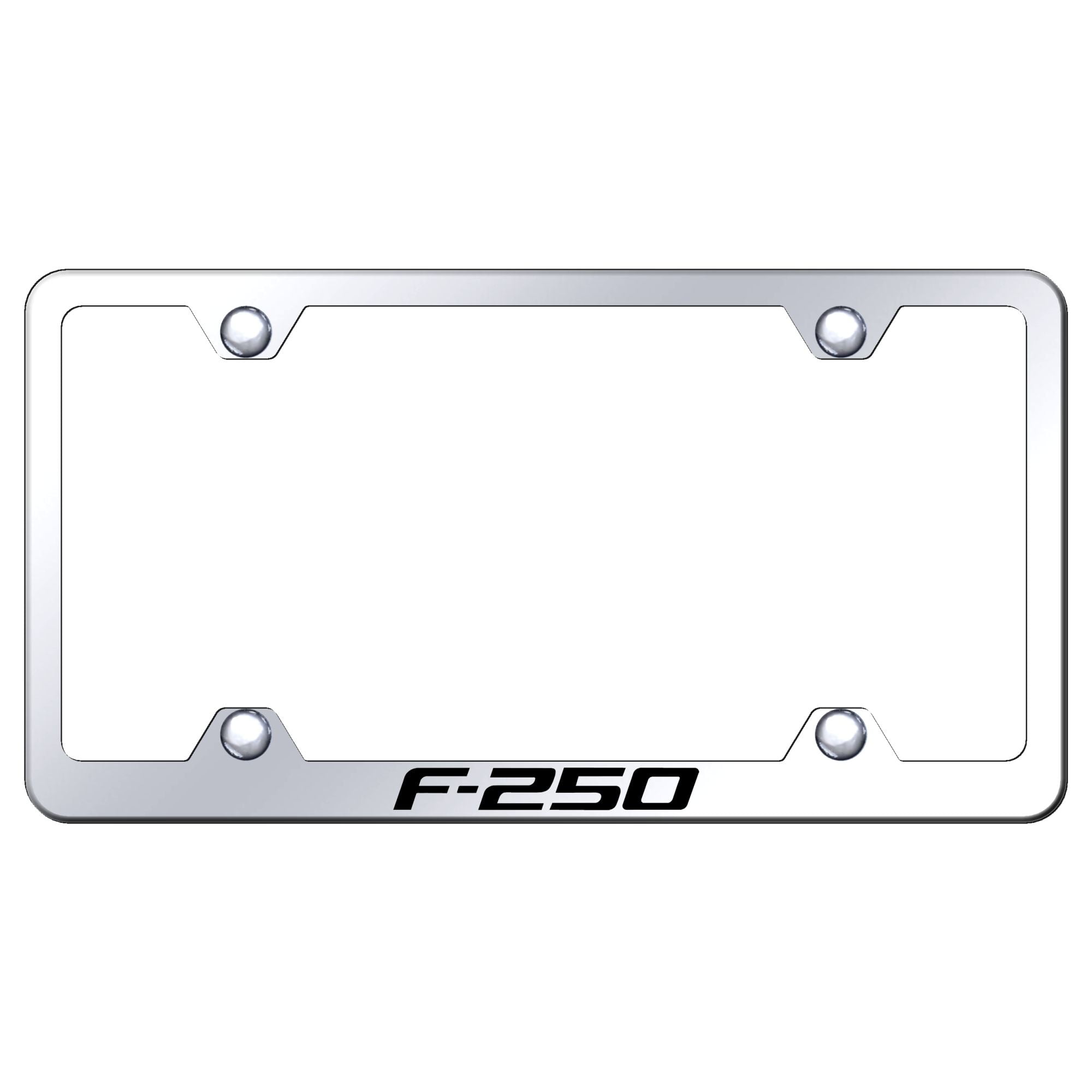 Ford F-250 Laser Etched Logo Wide Body License Plate Frame (Chrome ...