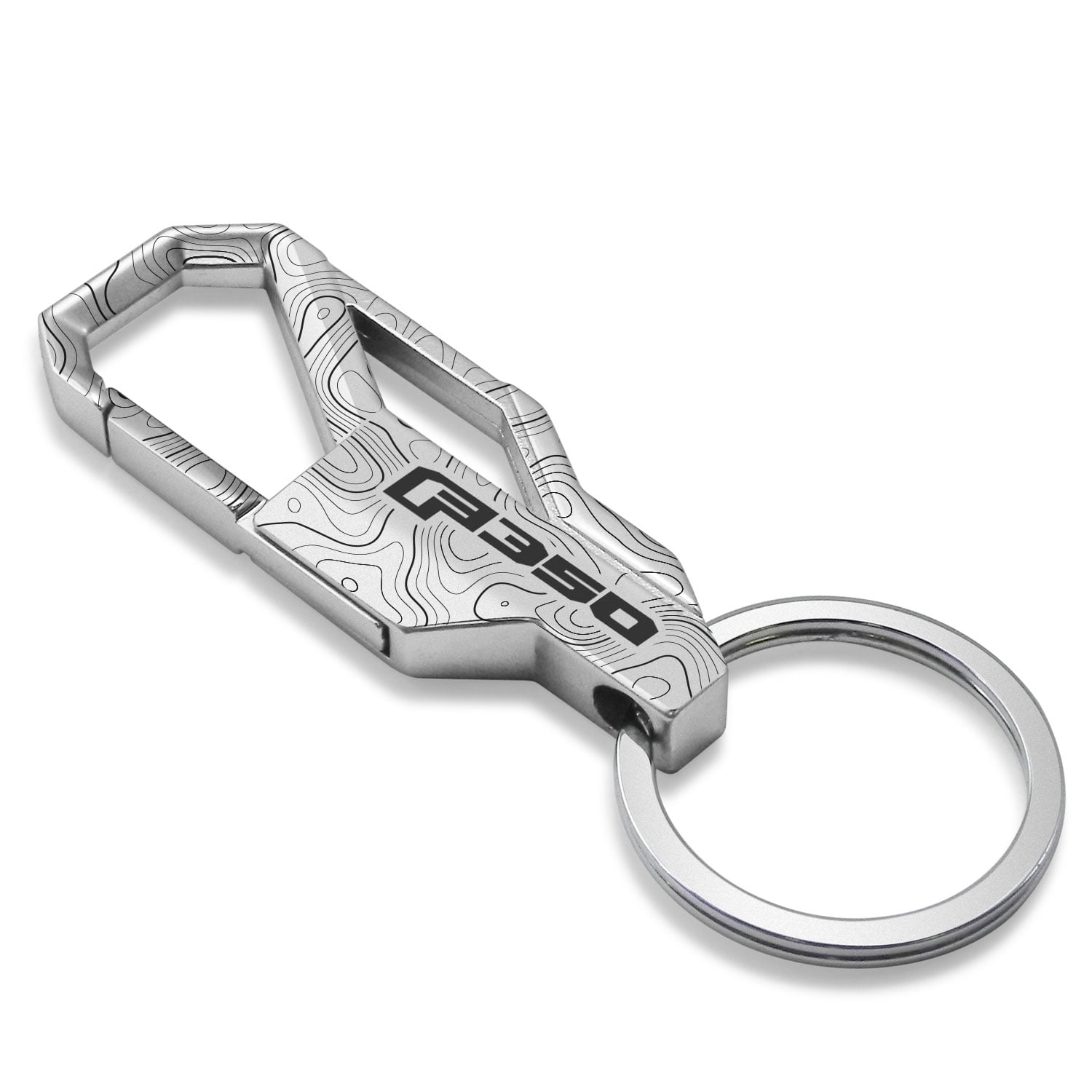 Ford F-350 Topographic Silver Carabiner Style Snap Hook Metal Key Chain ...
