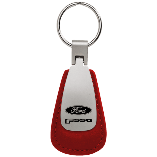 Ford F-550 Logo Red Leather Teardrop Key Chain Fob Official Licensed ...