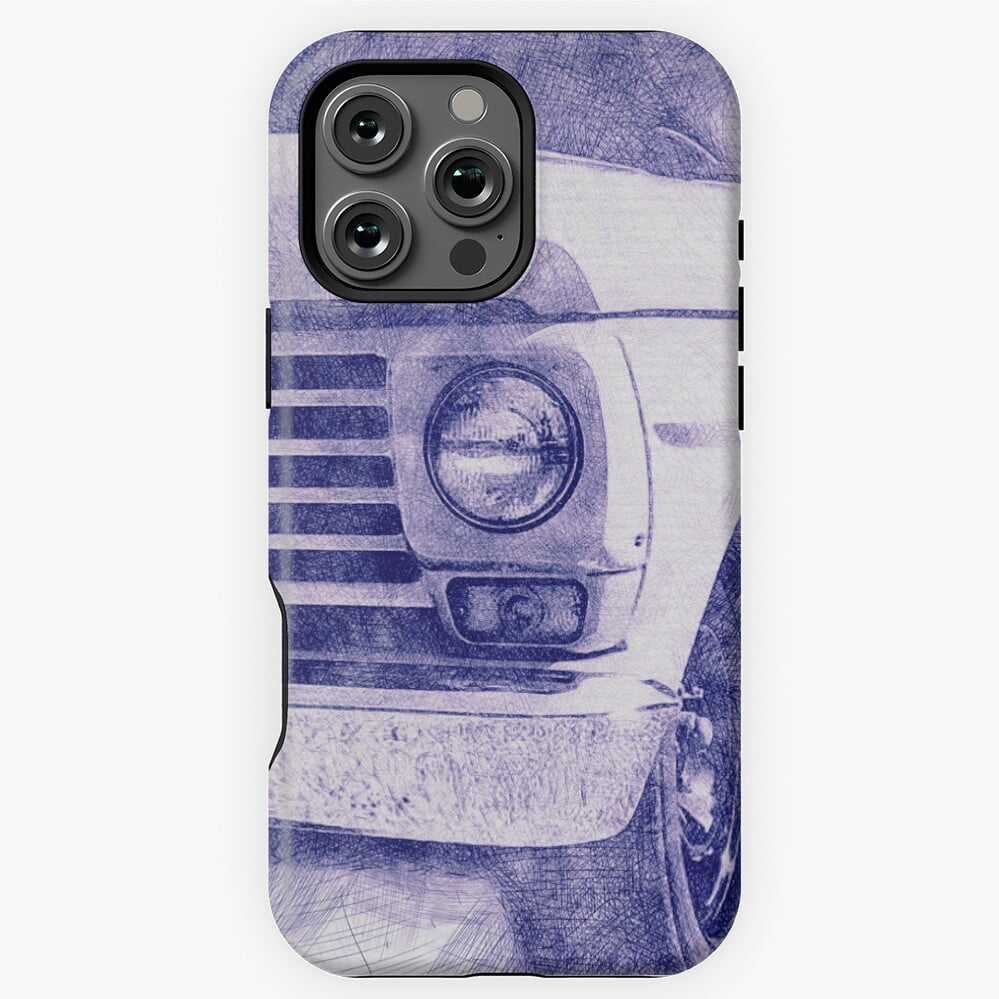 Ford F100 Bumpside Truck Sketch Art Phone Case for iPhone 16 15 14 13 ...