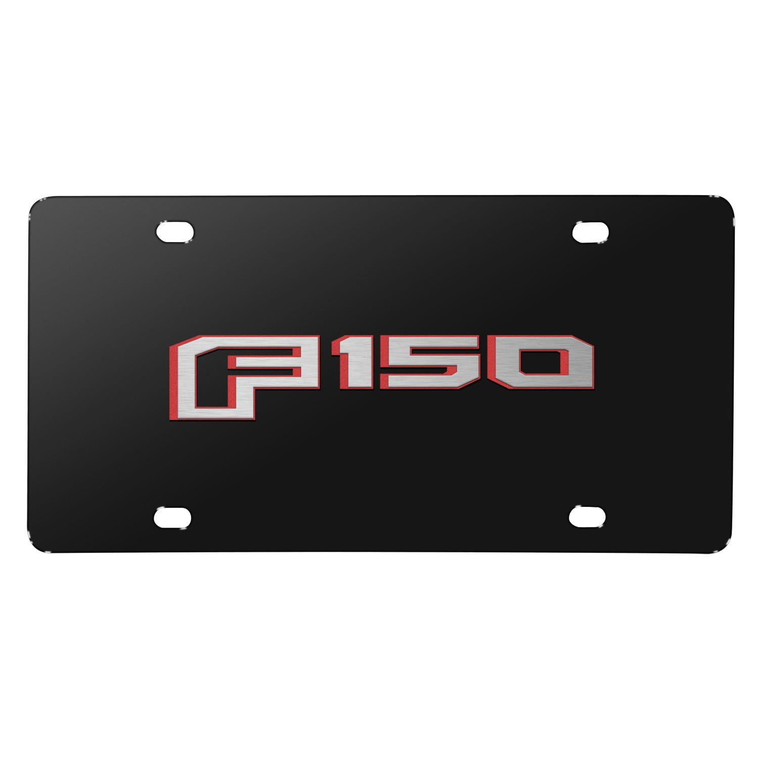 Ford F150 in Red 2015 up 3D Black Stainless Steel License Plate ...