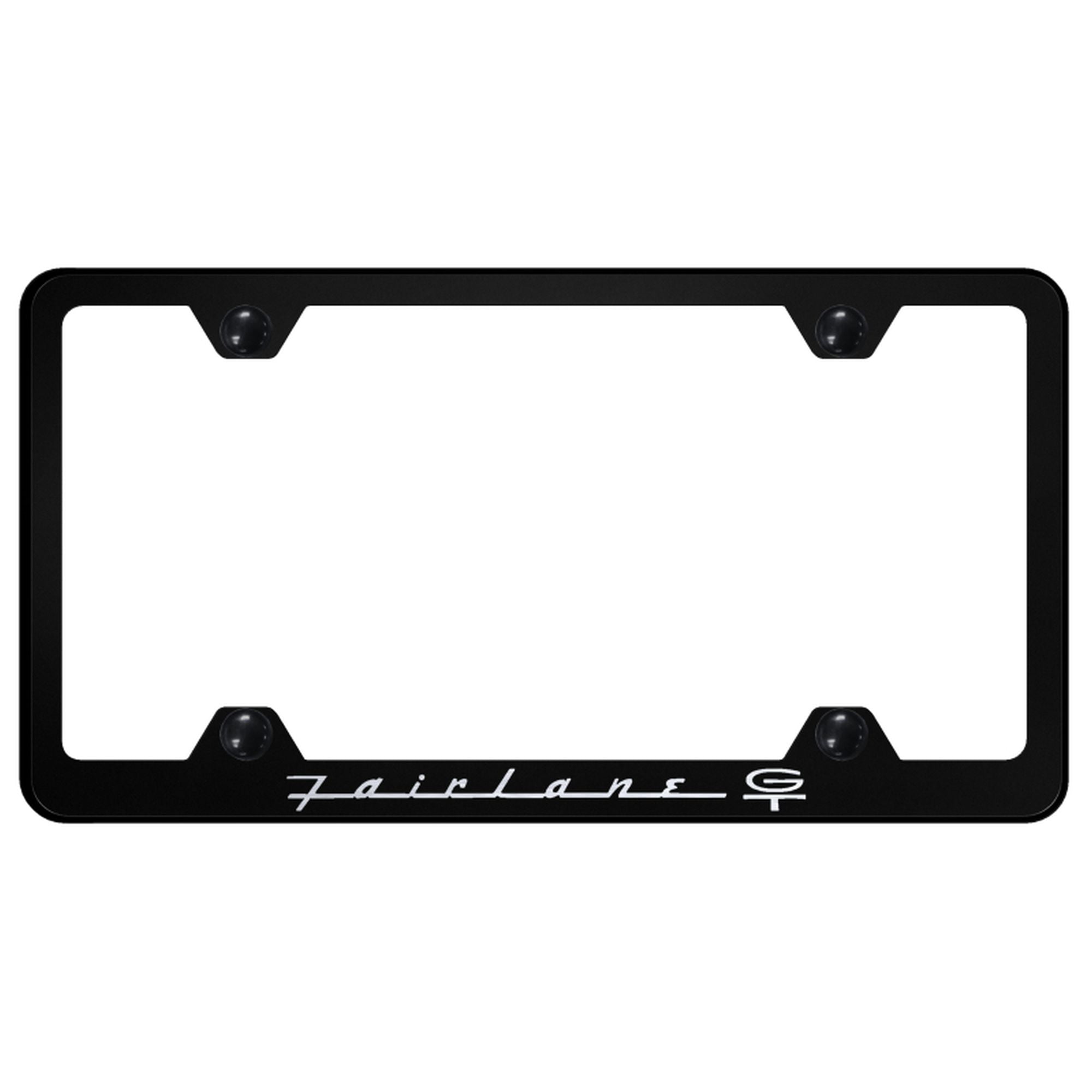 Ford Fairlane GT Laser Etched Logo Wide Body License Plate Frame (Black ...