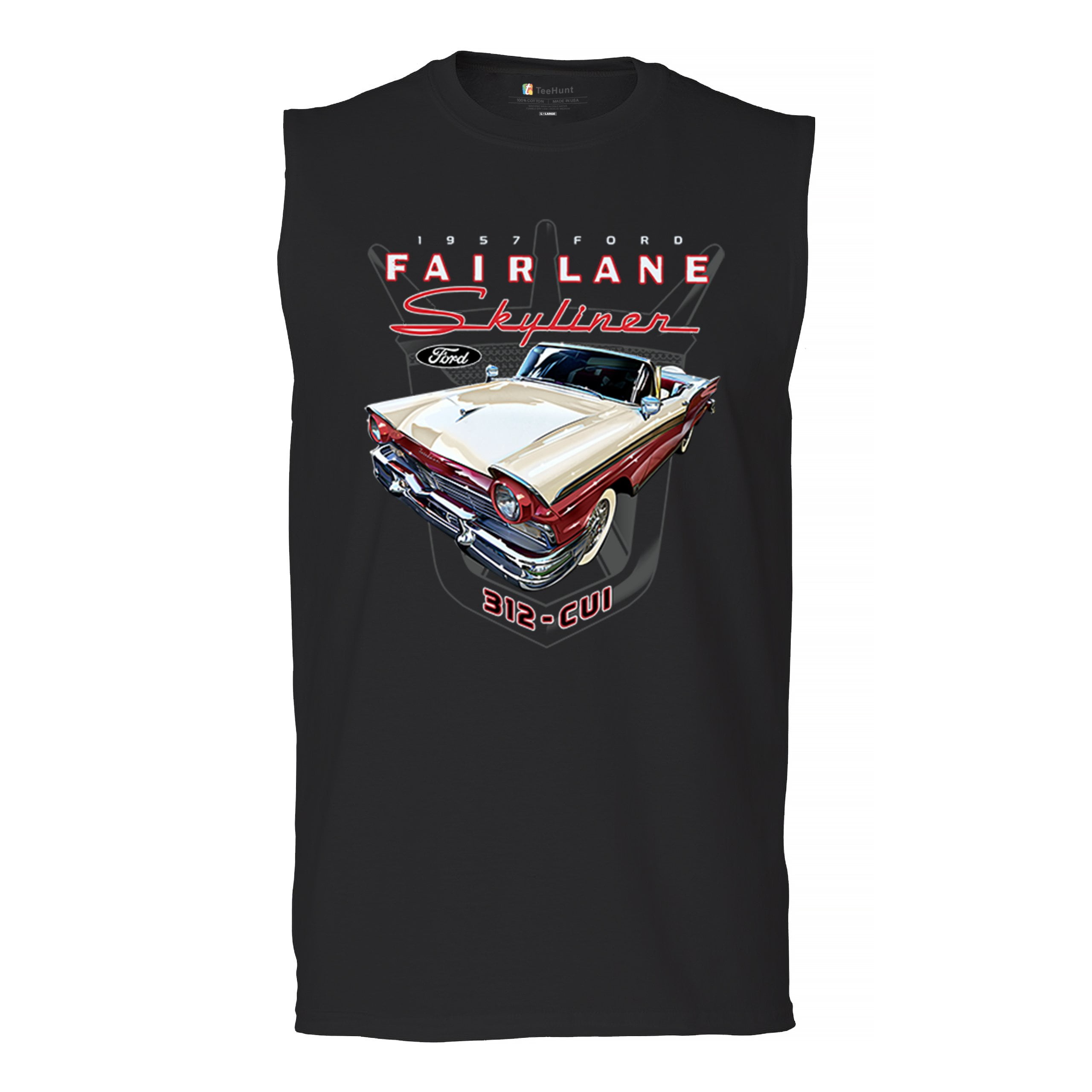 Ford Fairlane Skyliner Crest Muscle Shirt 1957 Ford Vintage Convertible ...