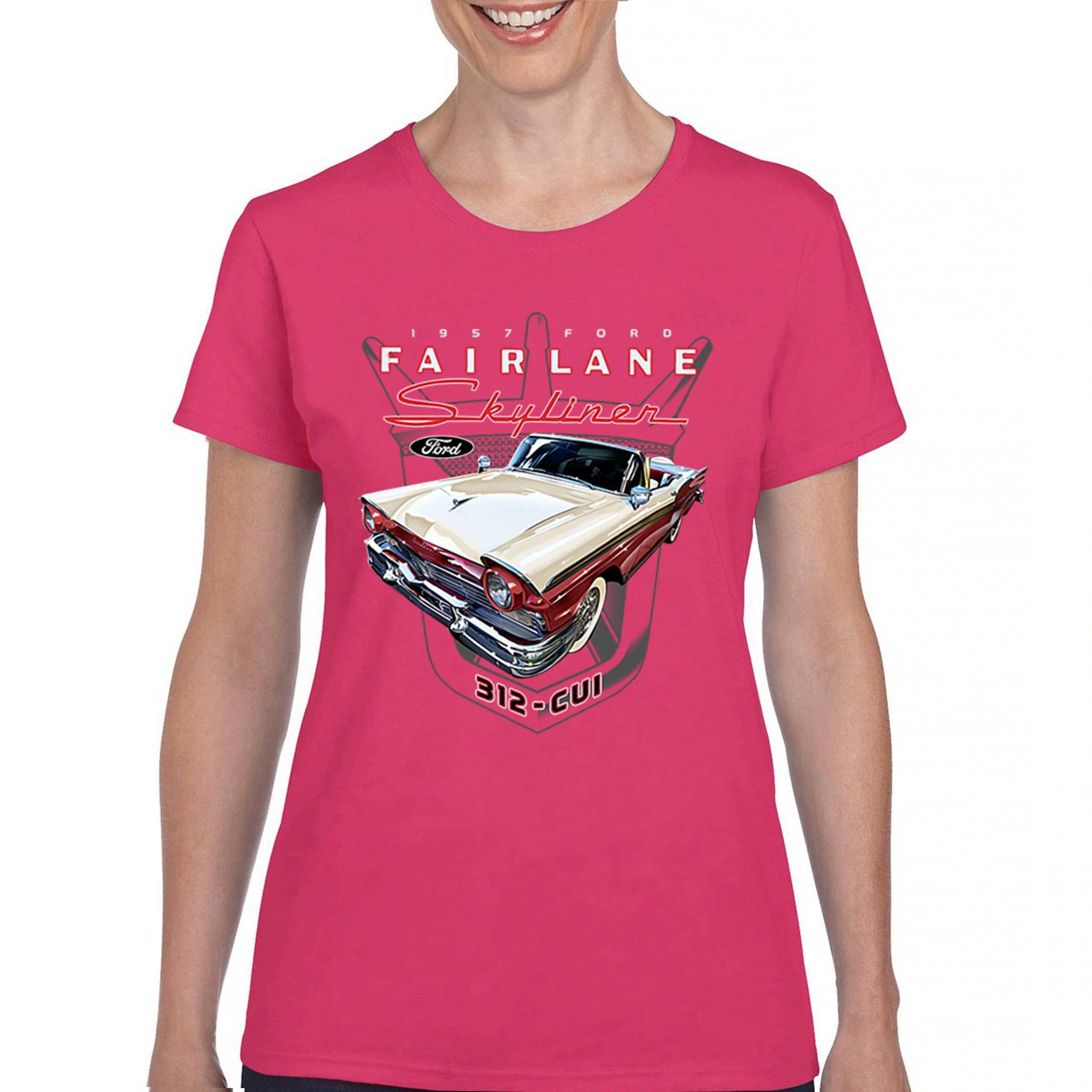 Ford Fairlane Skyliner Crest T-Shirt 1957 Ford Vintage Convertible ...