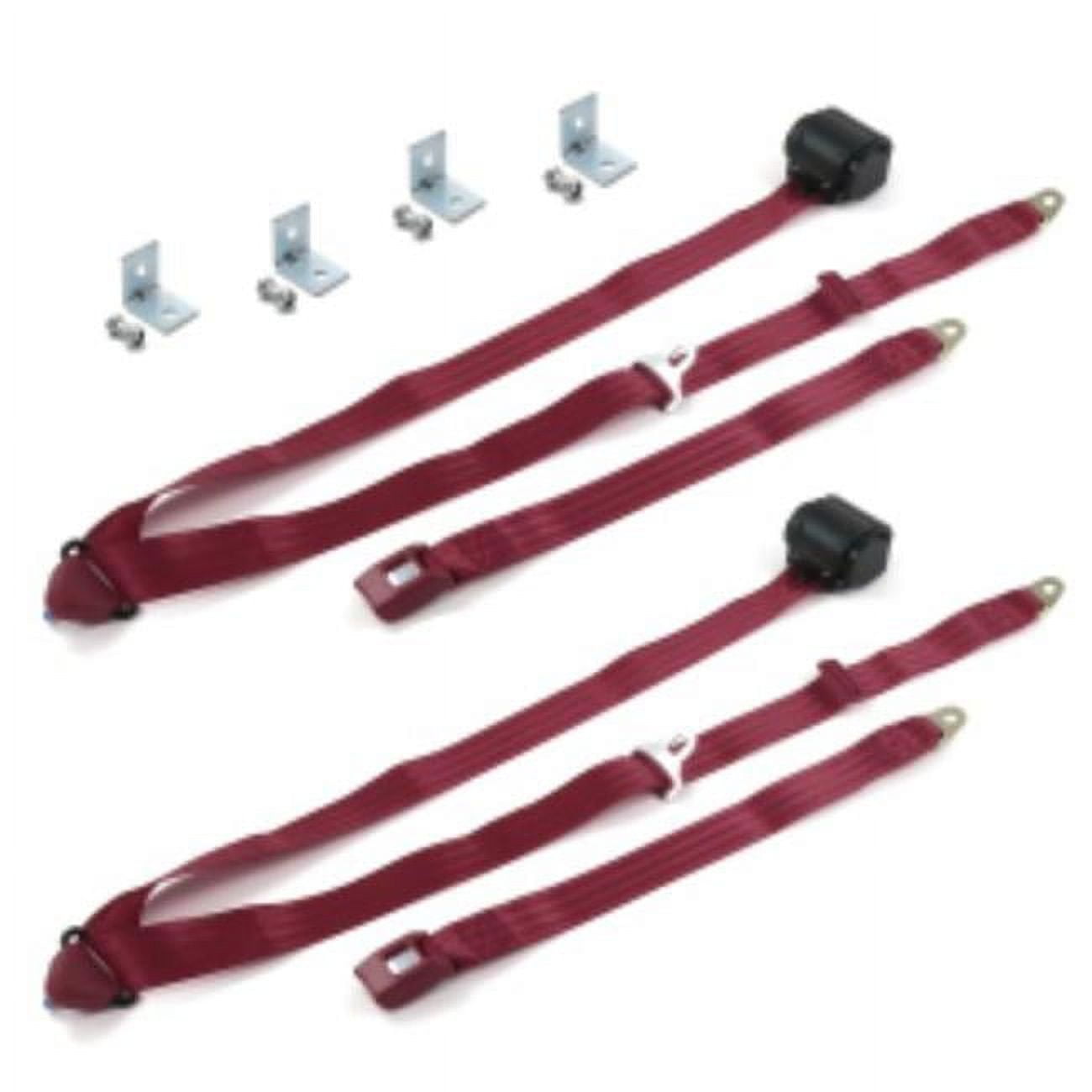 Ford Falcon 1964-1965 Standard 3 Point Burgandy Retractable Bucket Seat ...