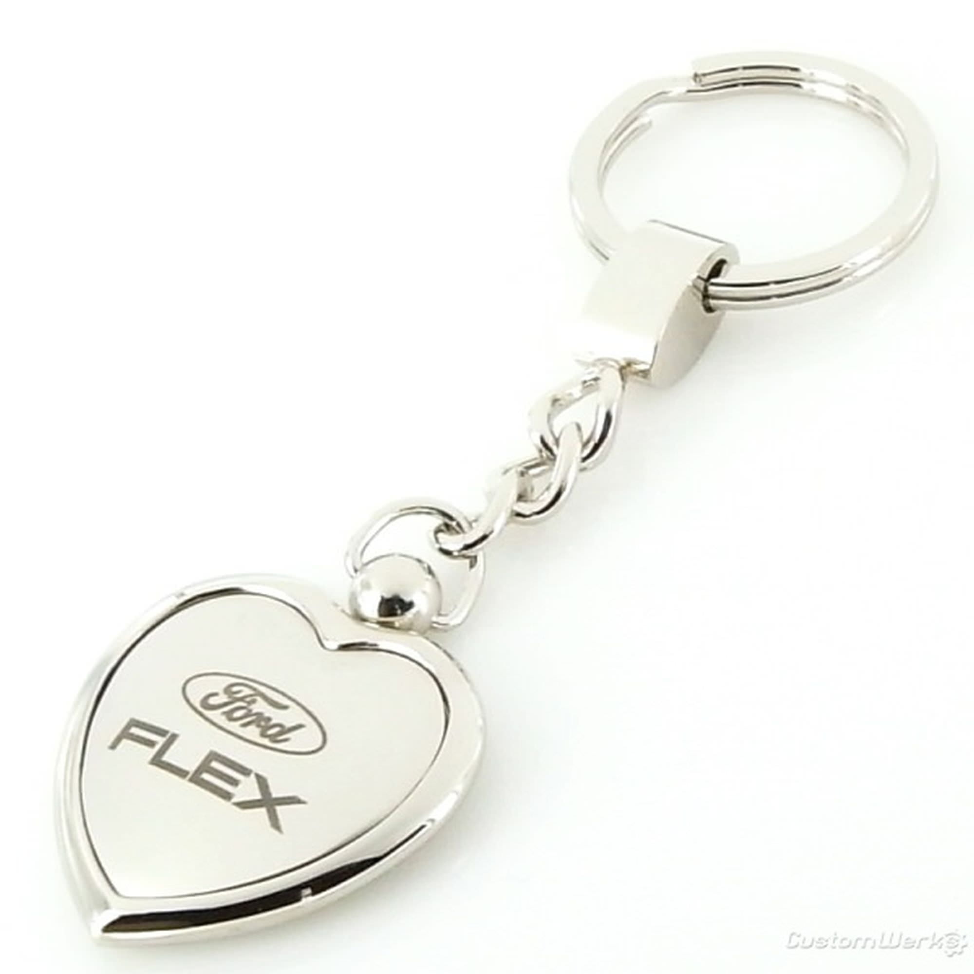 Ford Flex Heart Shape Chain Keychain (Chrome) - Walmart.com