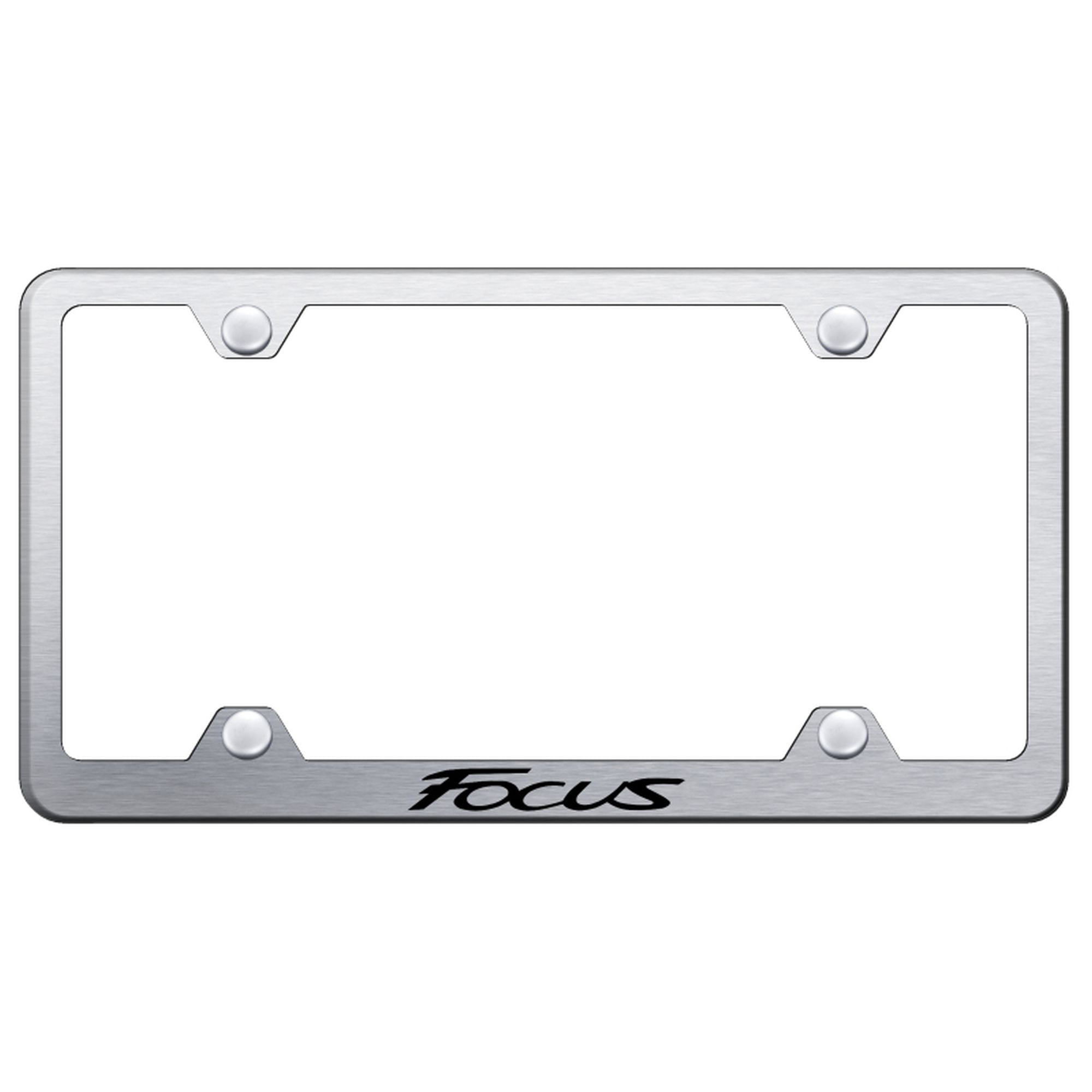 Ford Focus Laser Etched Logo Wide Body License Plate Frame (Brushed ...