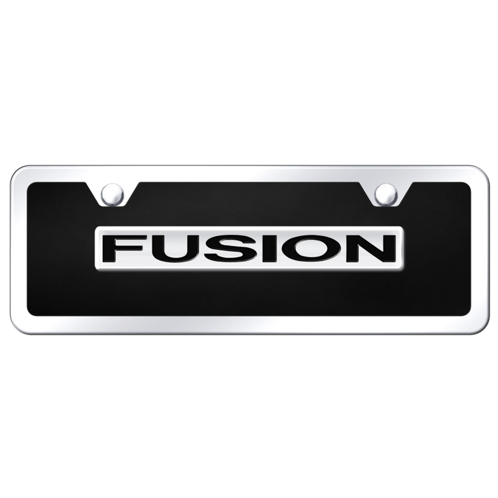 Ford Fusion Logo Acrylic Mini License Plate Kit (Chrome on Black ...