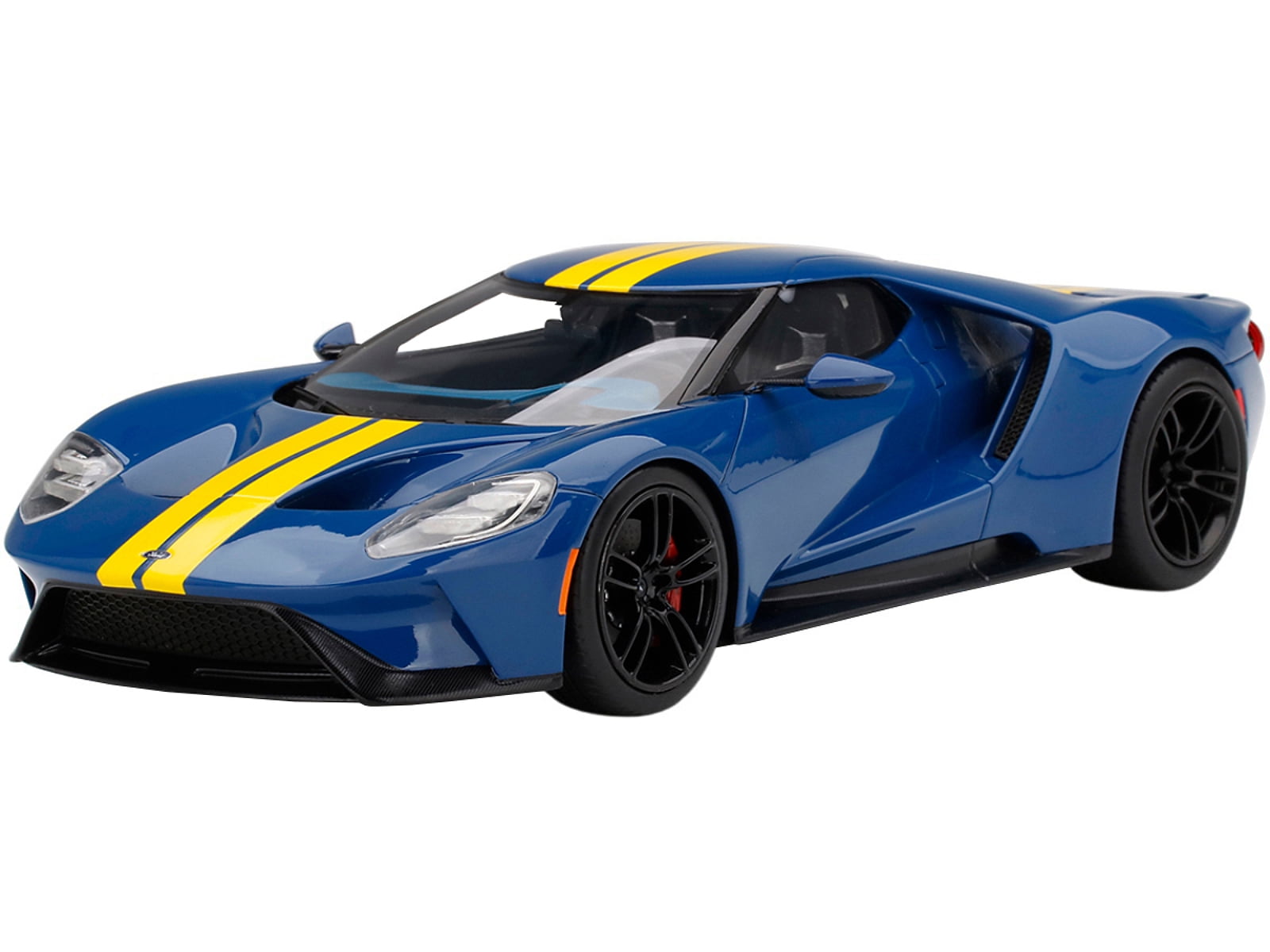 Ford GT Sunoco Blue with Yellow Stripes 1/18 Model Car by Top Speed ...
