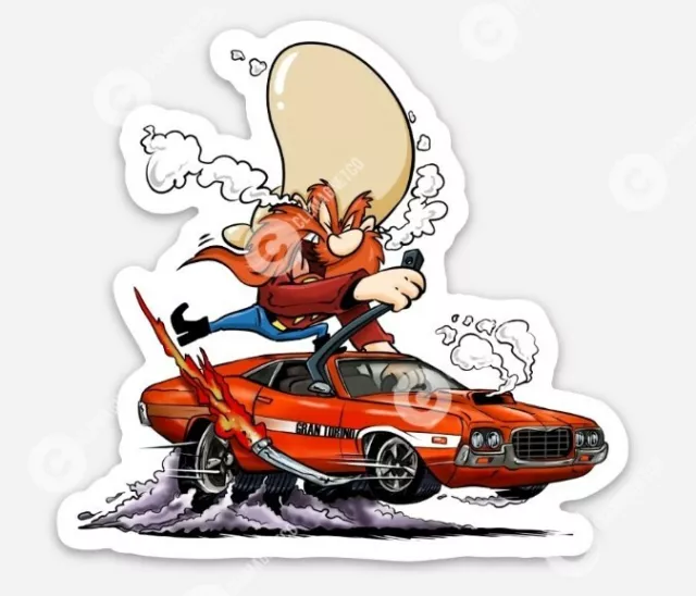 Ford Gran Torino Sticker - Muscle Car Vintage Old School Rat Fink Ford ...