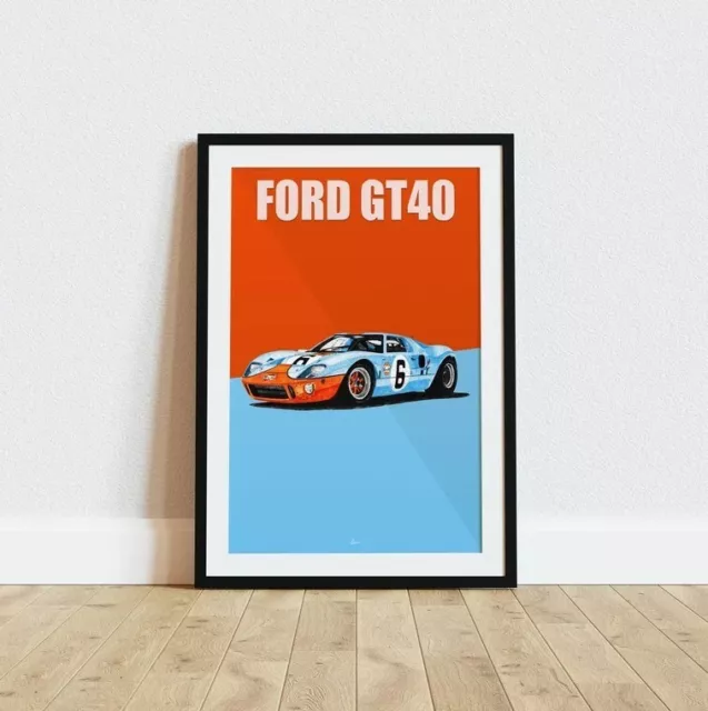 Ford Gt40 Gulf Livery Poster Racing Icons: Le Mans Prototypes Wall Art ...