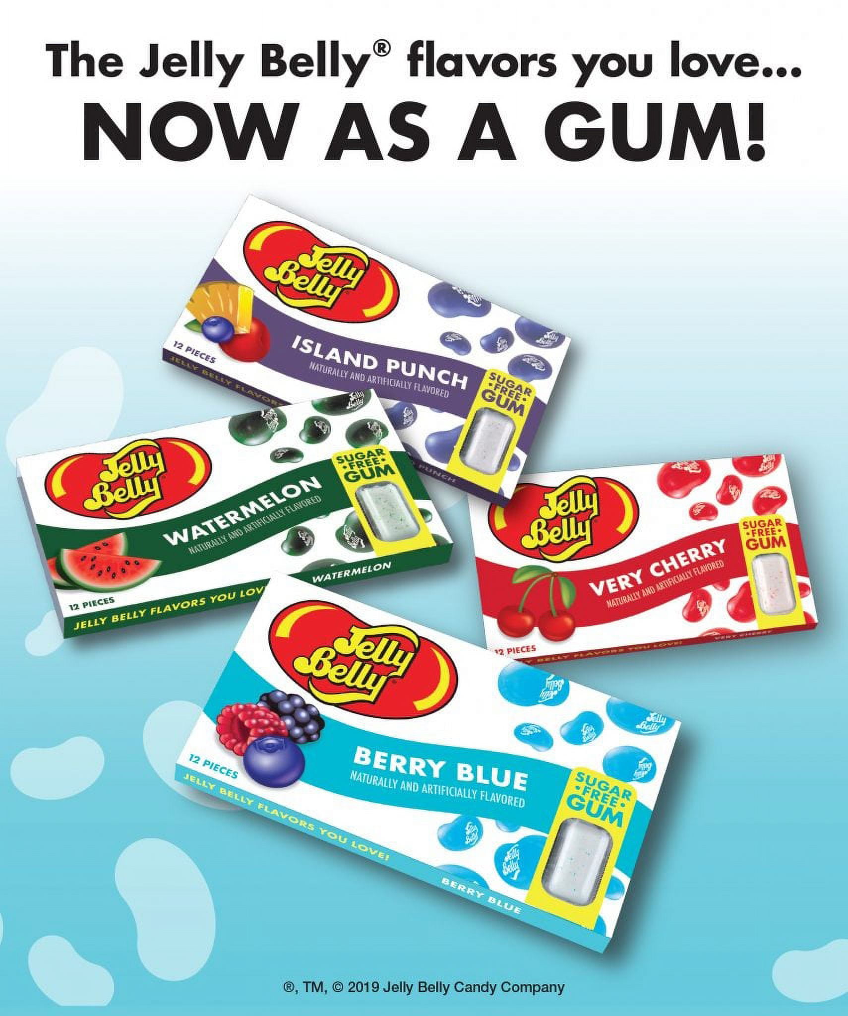 Ford Gum, Jelly Belly, Sugar Free, Berry Blue Gum, 12 Piece - 12 Count ...