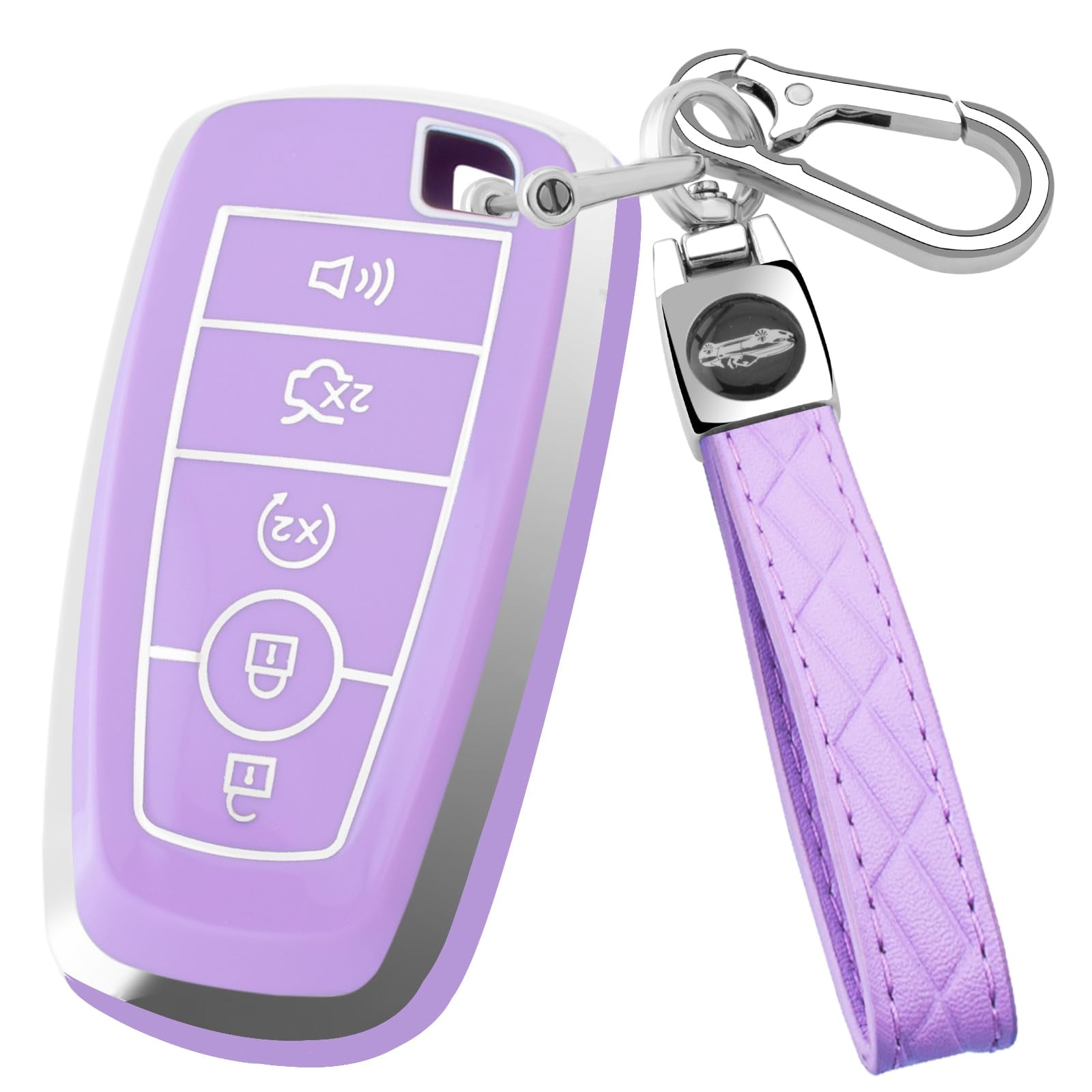 for Ford Key Fob Cover with Keychain,Key Case Shell Protector Holder ...