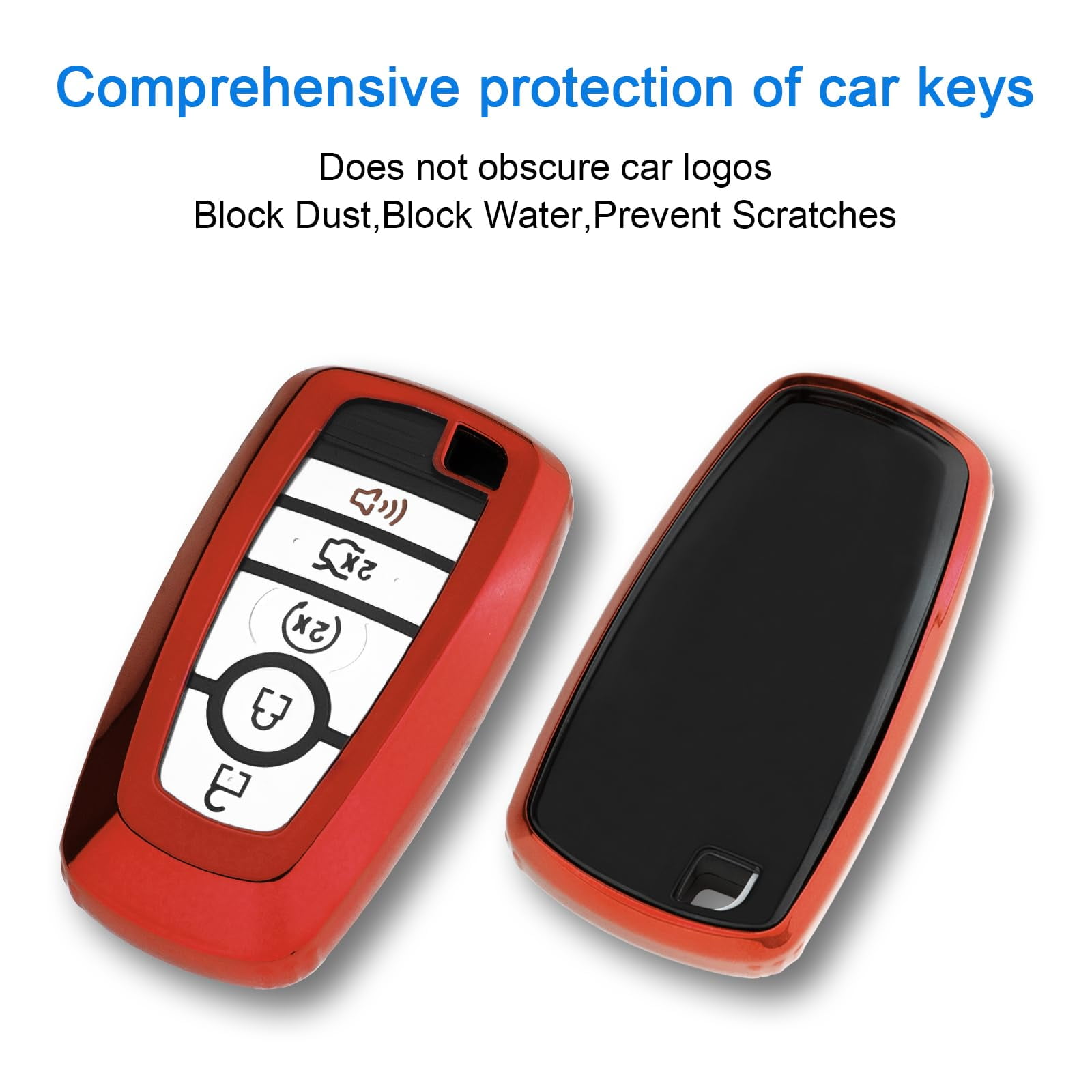 for Ford Key Fob Cover with Keychain,Key Fob Cover Case Shell for Ford ...