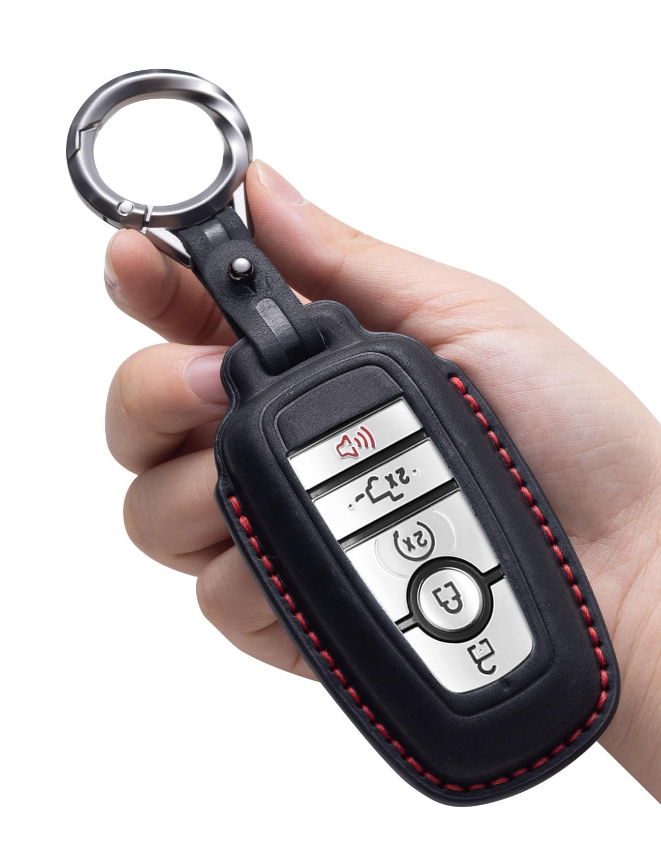 for Ford Key Fob Cover Leather Key Case Holder Keychain Compatible with ...