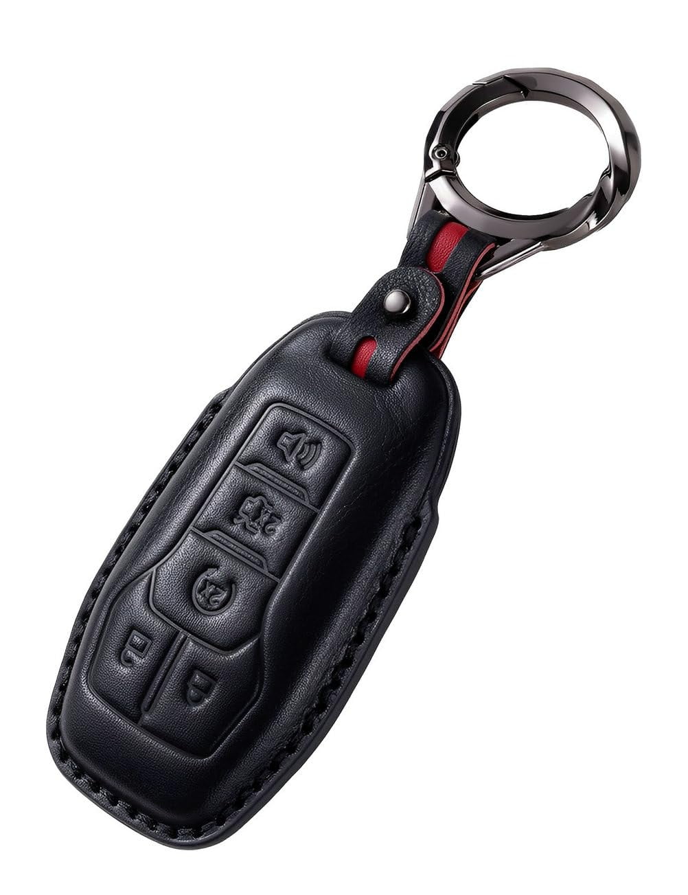 for Ford Key Fob Cover Leather Key Fob Holder 5 Button Car Smart Remote ...
