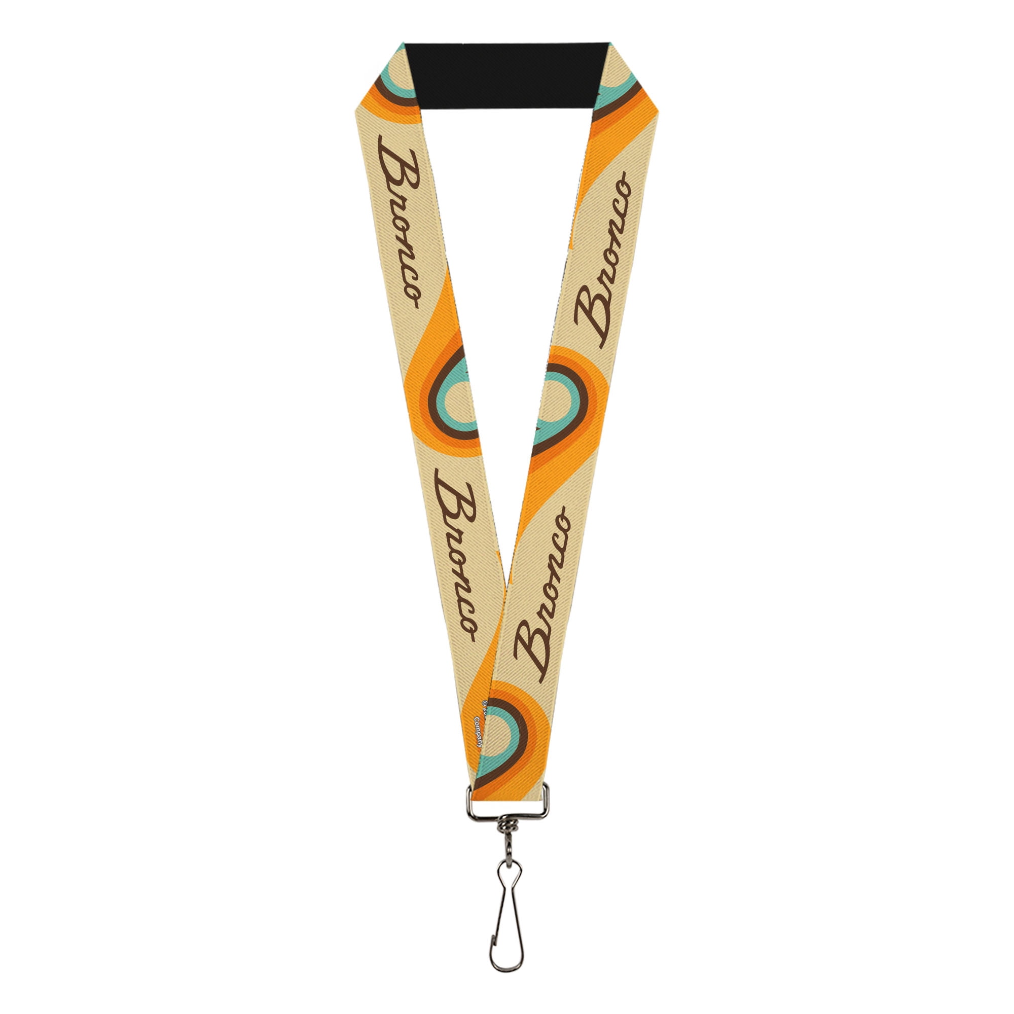 Ford Lanyard, Ford Bronco Script Wave Beige Brown Blue Orange, Elastic ...