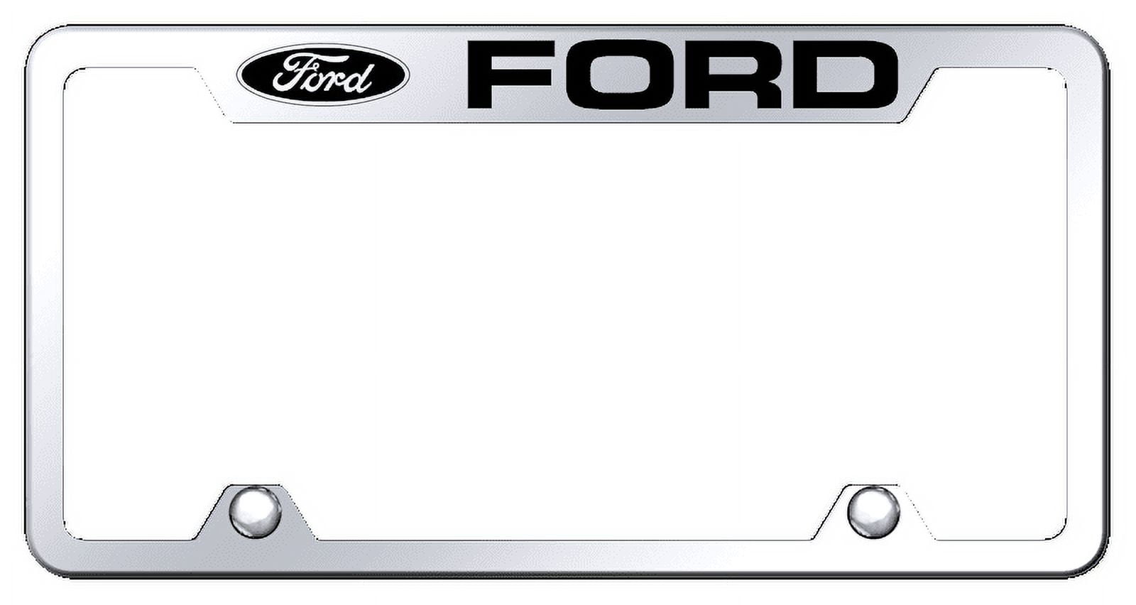Ford Laser Etched Logo Stainless Steel Truck CutOut License Plate Frame ...